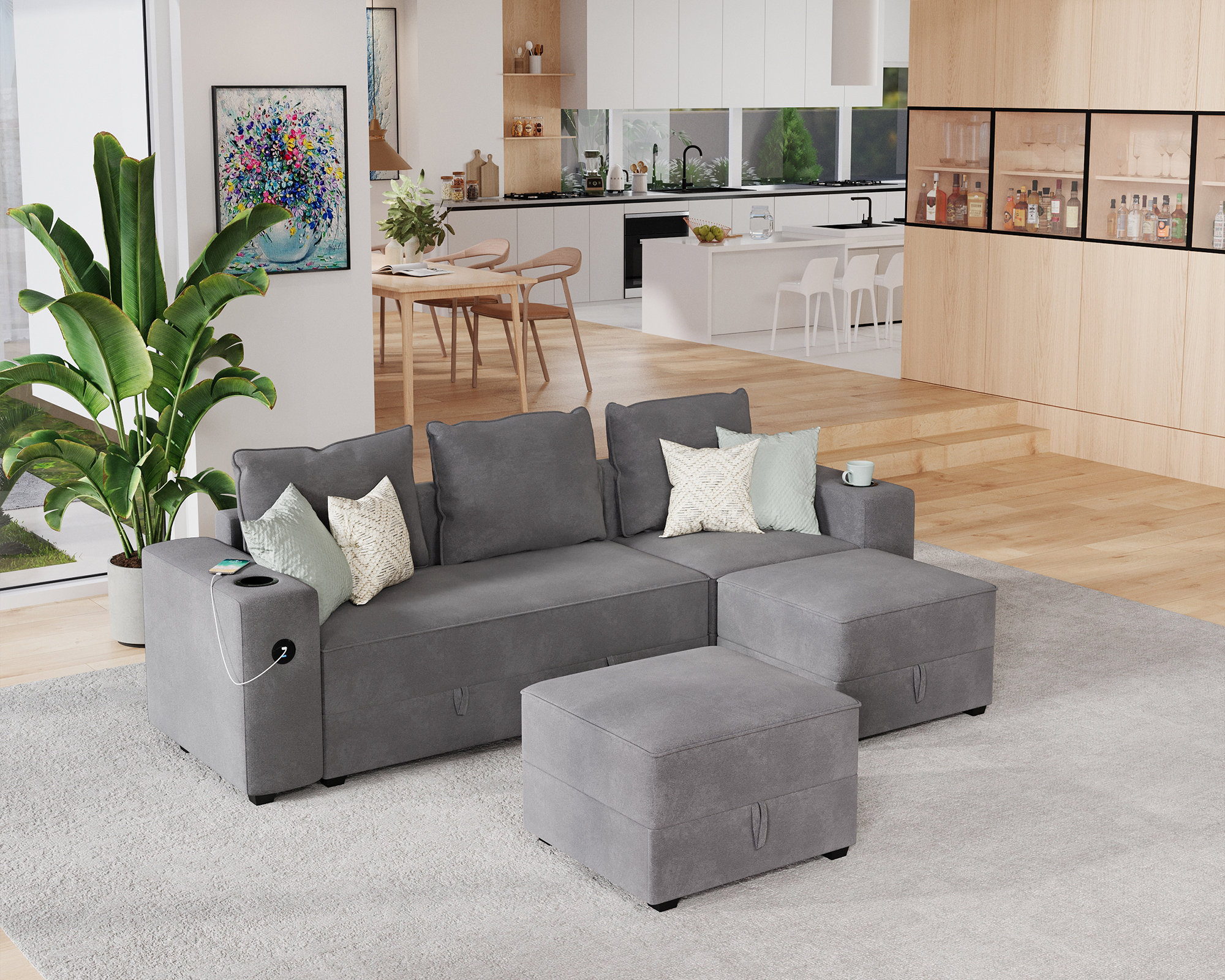 Wade Logan Chanika 4 - Piece Upholstered Sectional - Wayfair Canada