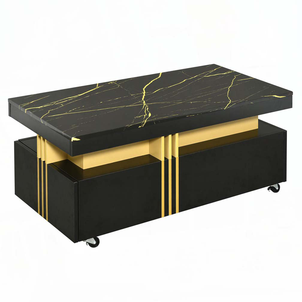 George Oliver Rectangle Cocktail Table with Caster Wheel | Wayfair