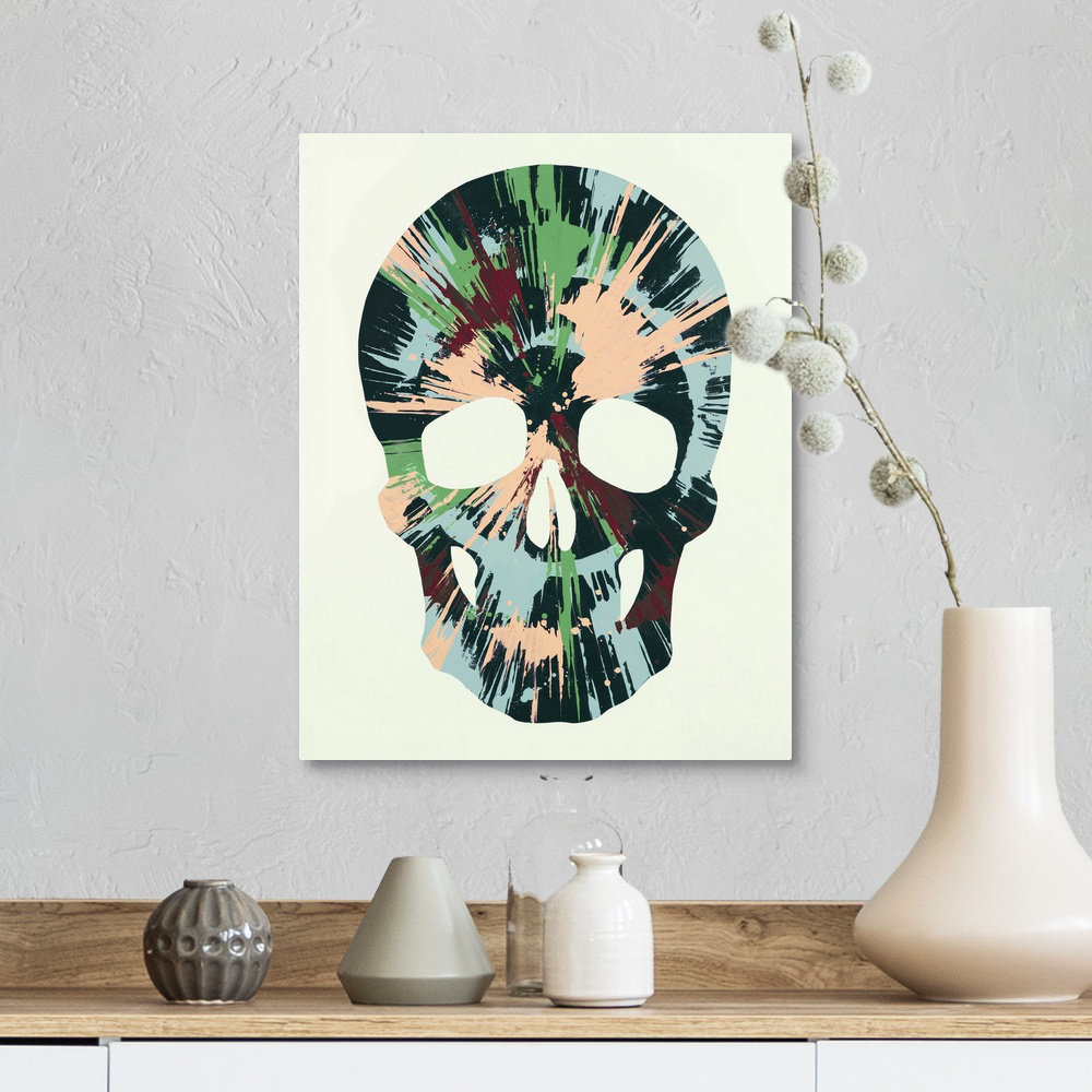 Trinx Skull Splatter IV by Sydney Edmunds - Graphic Art Print on Canvas ...