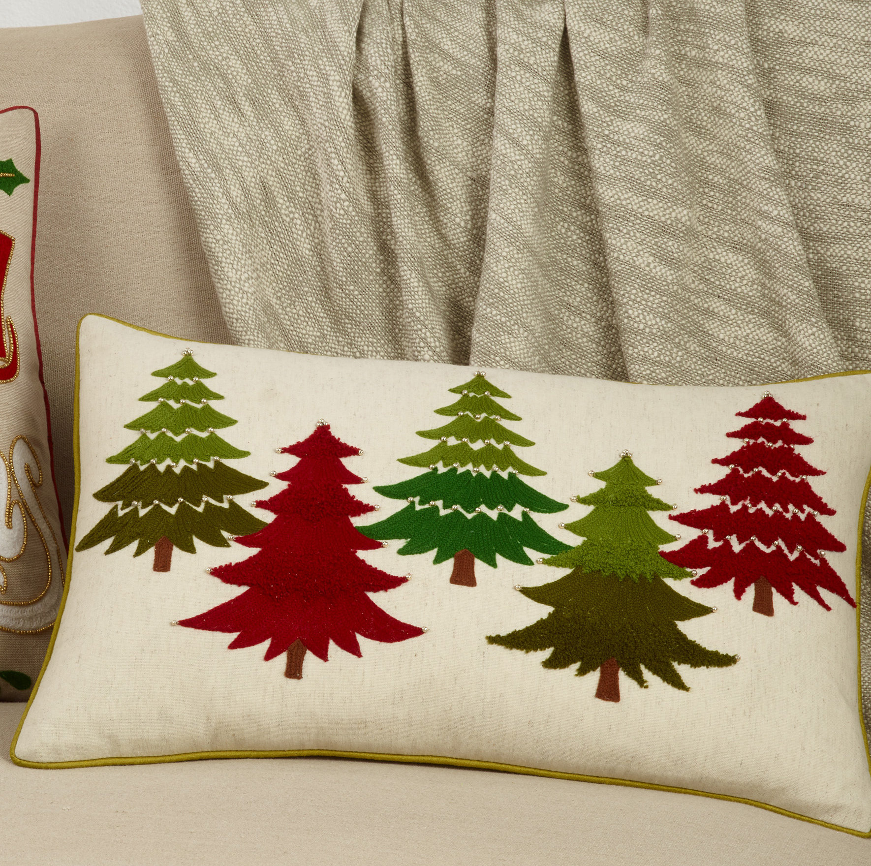 Saro Christmas Tree Lumbar Pillow Cover & Insert | Wayfair