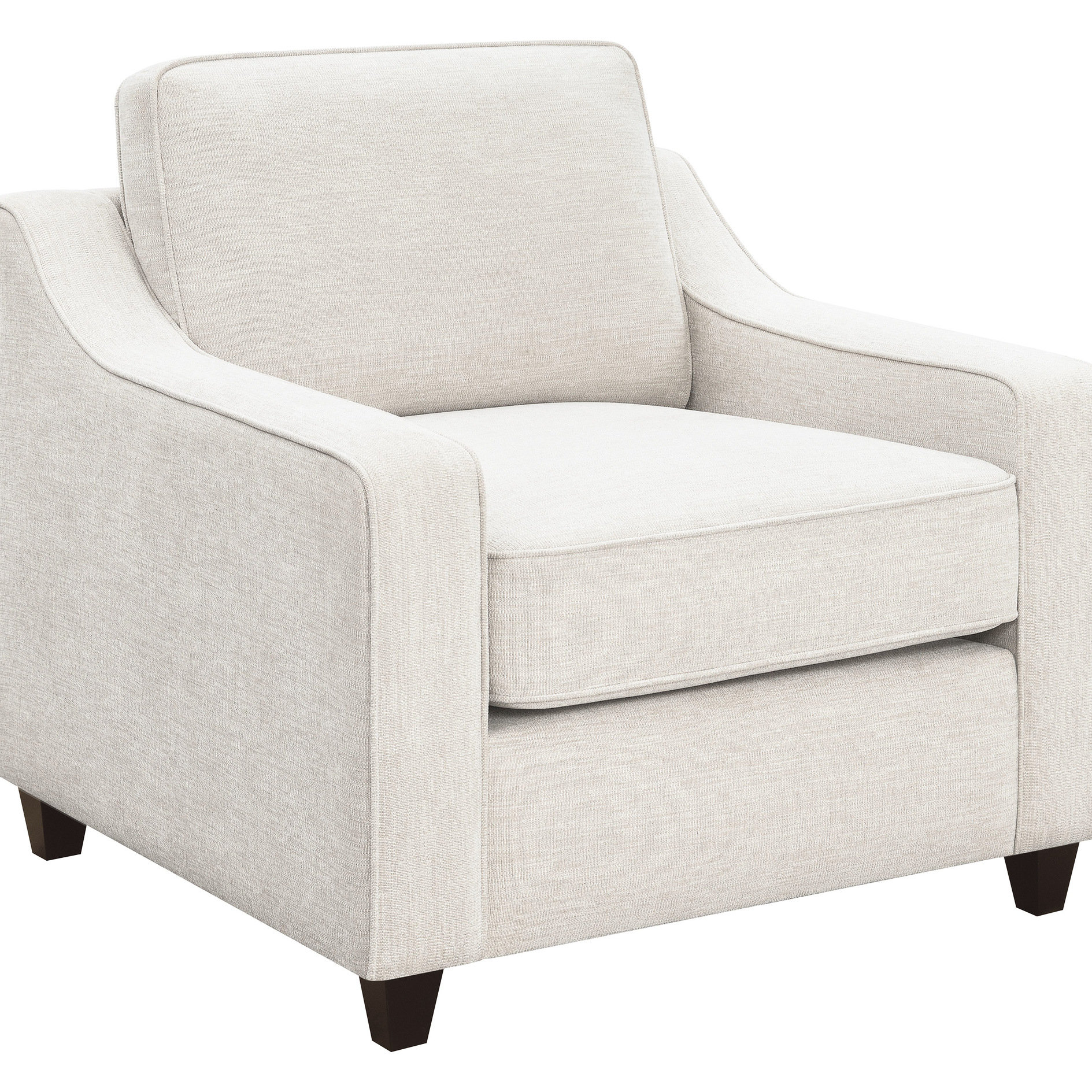 Wildon Home® Beige Upholstered Chair With Sloped Track Arms ...