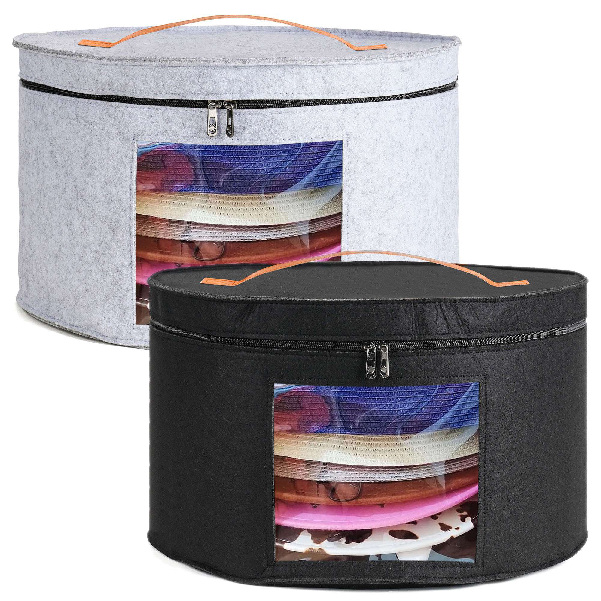 Rebrilliant 2 Pcs Foldable Hat Storage Box for Women & Men Cowboy Hat ...