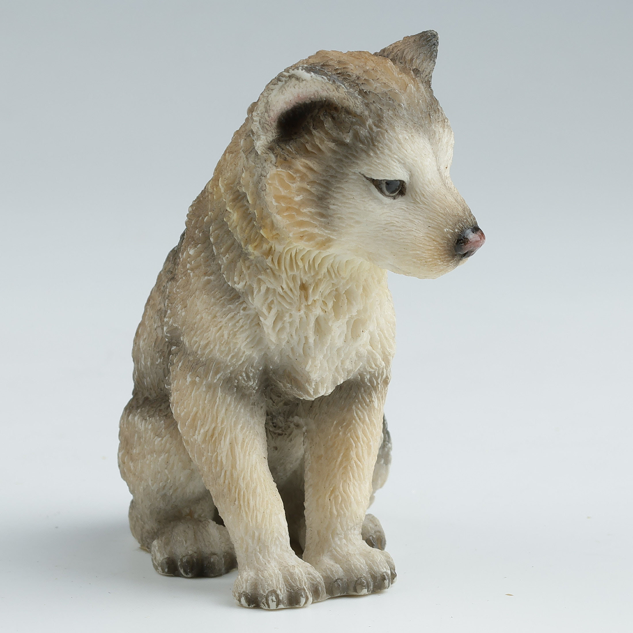 Winston Porter 2.95 inches H Multicolor Wolf Cub Sitting made of Resin ...