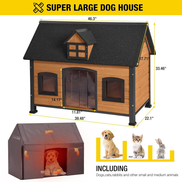 Archie & Oscar™ Lyndhurst Insulated Outdoor Dog House with Insulated ...
