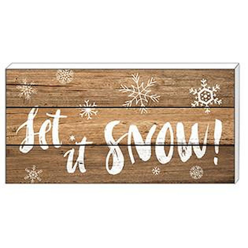 The Holiday Aisle® Let It Snow Vintage Block Sign Decorative Accent ...