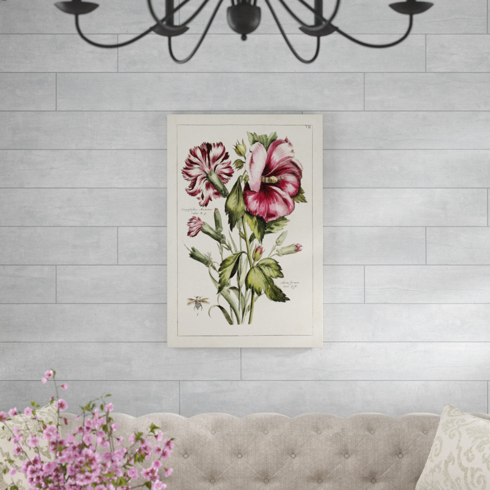 Ophelia & Co. Pink Hibiscus Graphic Art Print on Canvas & Reviews | Wayfair