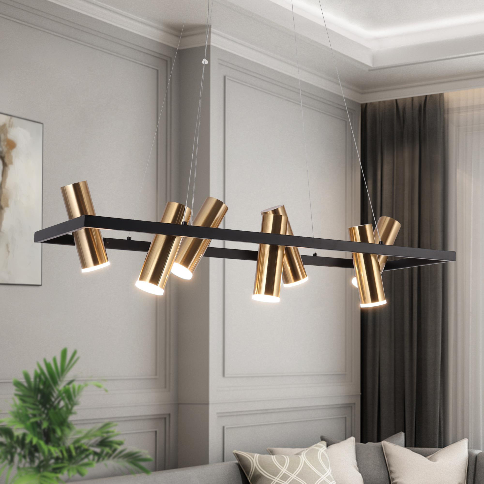 Everly Quinn Miaisabella 7 - Light Dimmable LED Kitchen Island ...