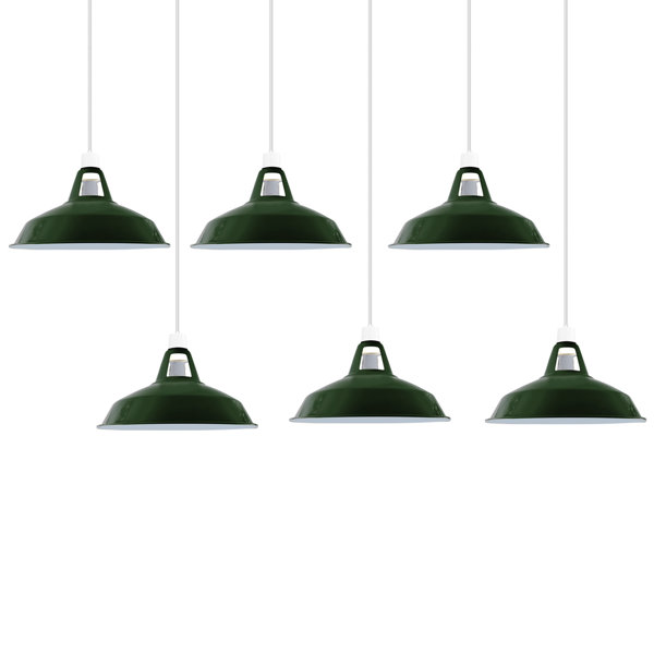 August Grove Pack Of 6 Green Metal Vintage/Industrial Style Lamp Shades ...