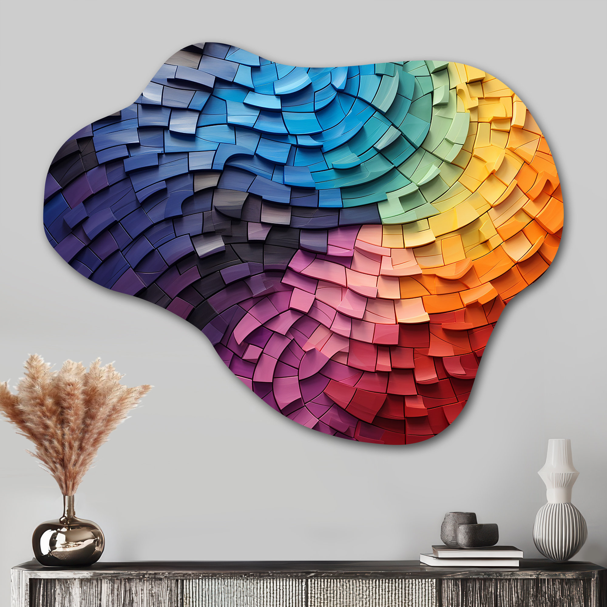 Brayden Studio® Abstract Rainbow Colorful Arch Collage - Irregular ...