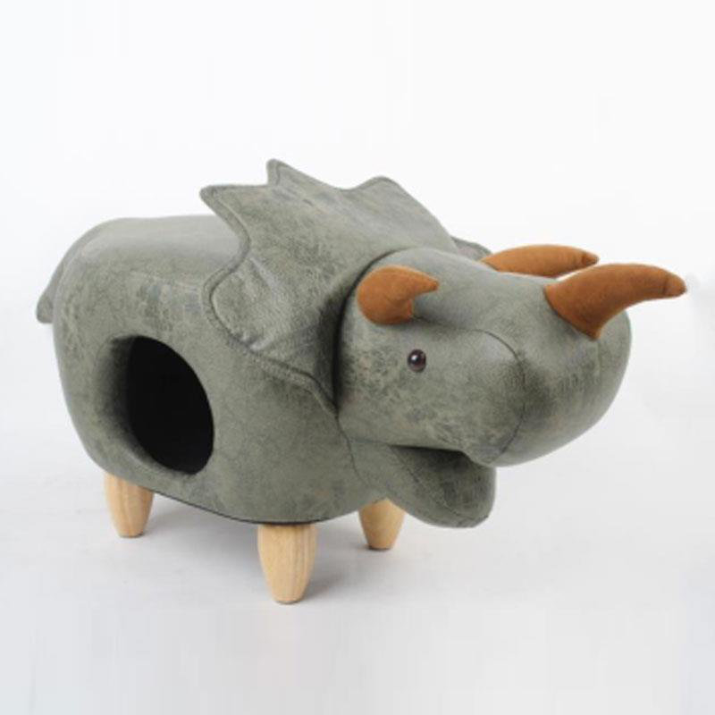 Hokku Designs Dinosaur Stool - Animal-Shaped Pet Bed & Lounge for Cats ...