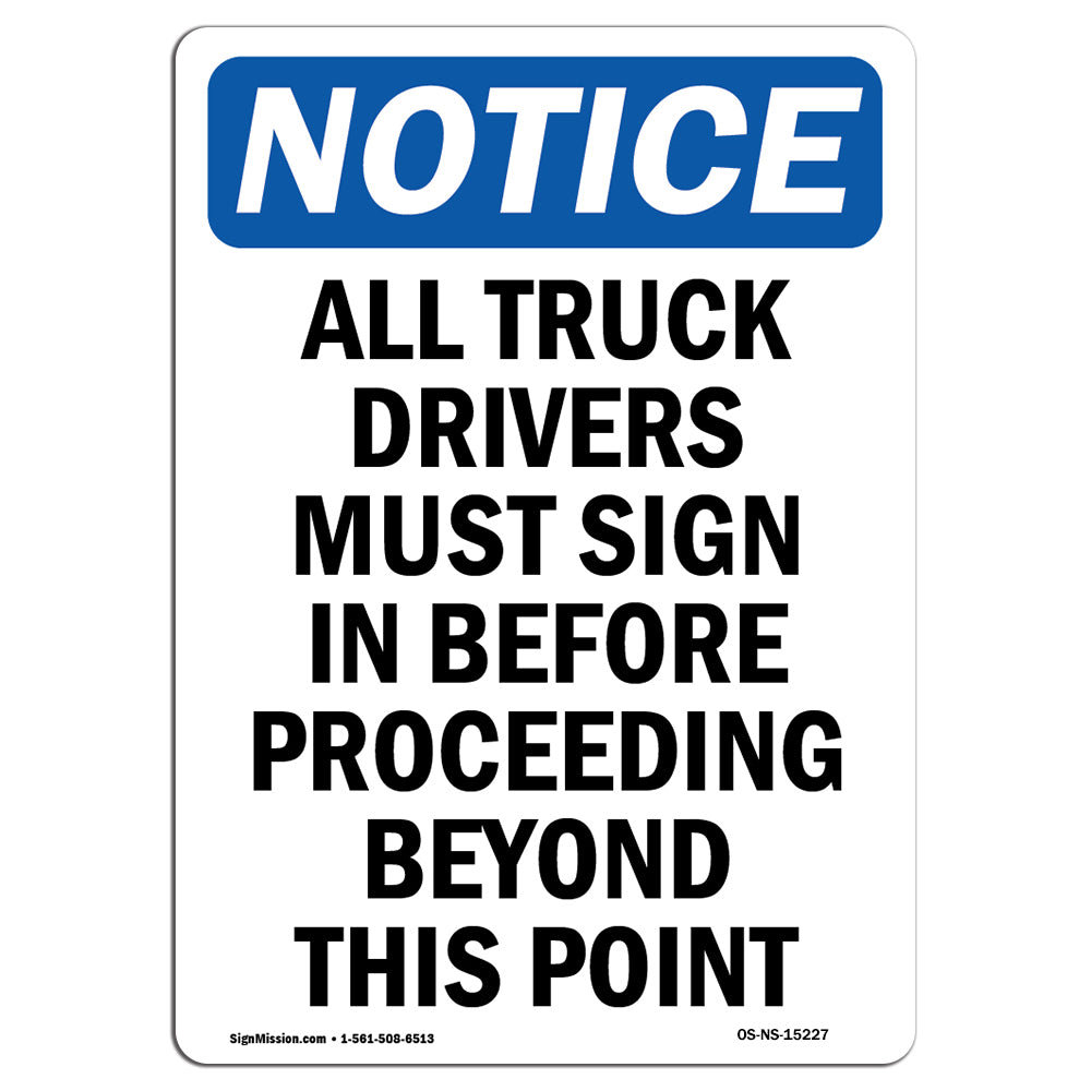 SignMission All Truck Drivers Must Sign in Sign | Wayfair