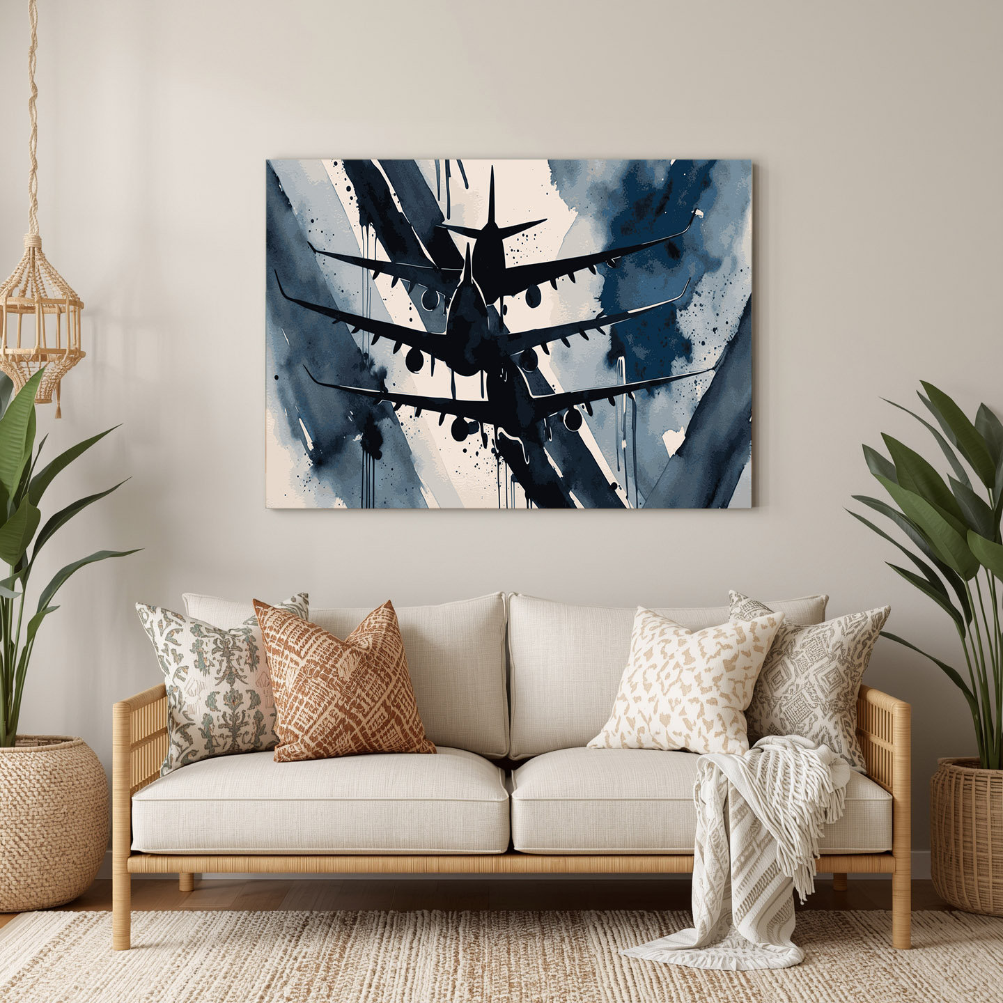 Orren Ellis Transportation Commercial airliner silhouettes Gray Metal ...
