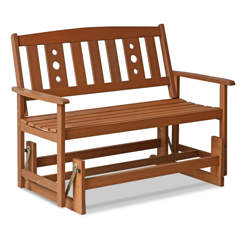 Red Barrel Studio® Outdoor Romney Gliding Solid Wood Bench & Reviews ...