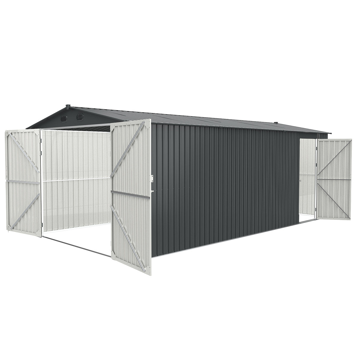 GZMWON Outdoor Storage Shed 20X10 FT, Metal Shed Backyard Utility Tool ...