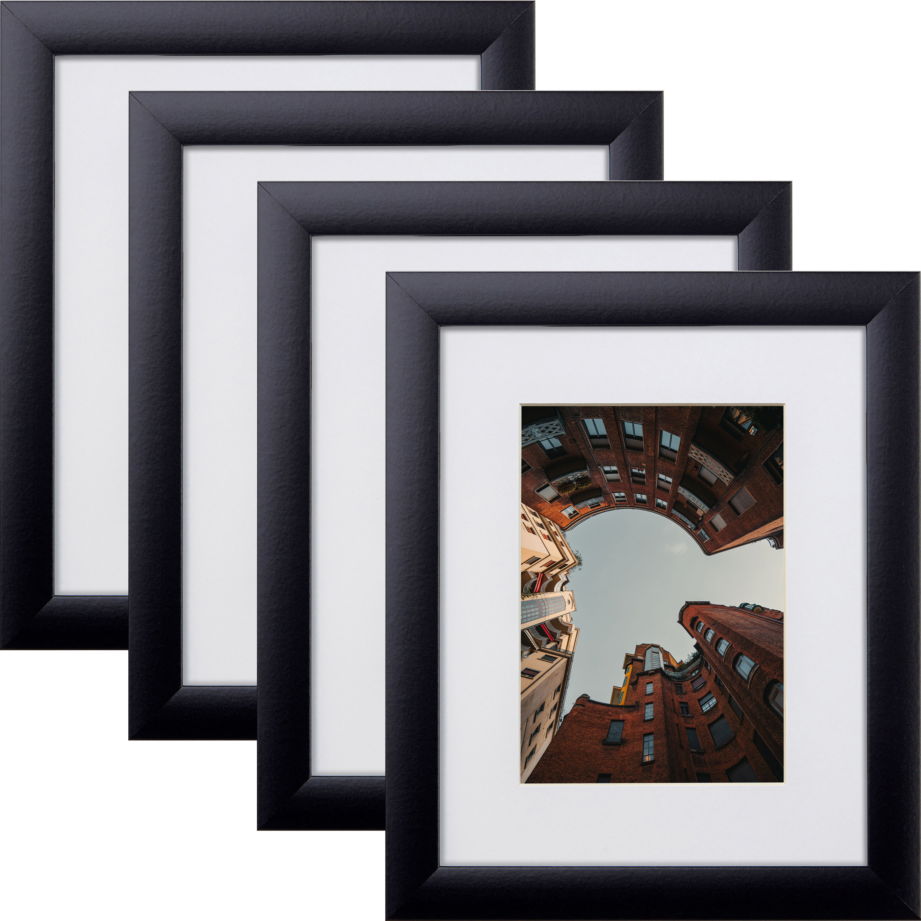 Latitude Run® Contemporary 1" Matted Gallery Black Picture Frame Set ...