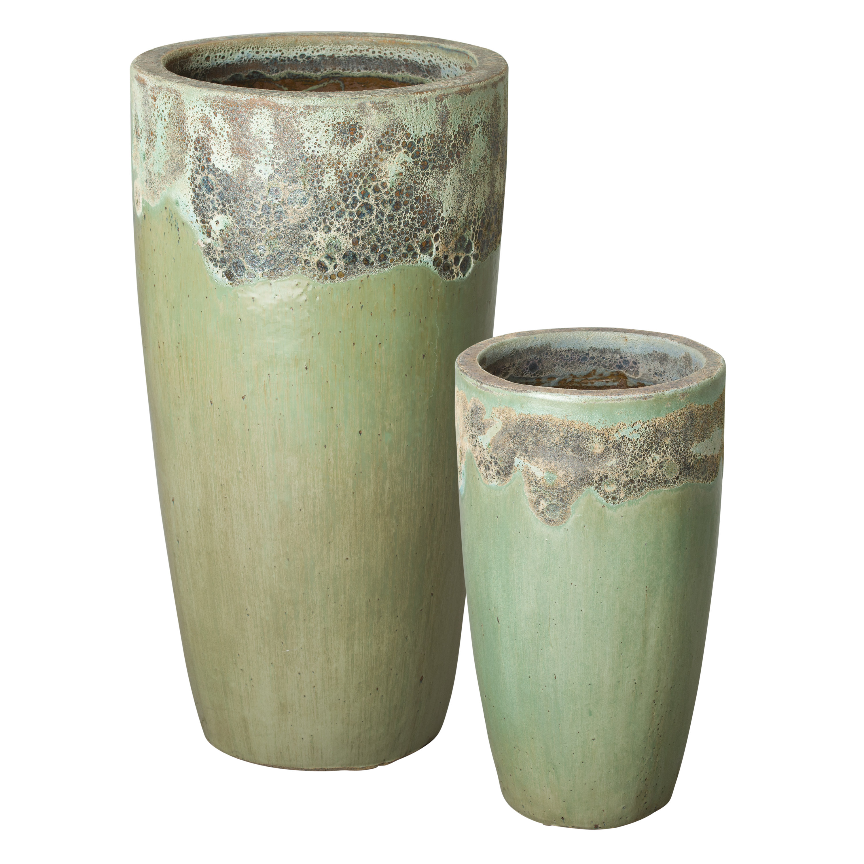 Gracie Oaks TALL ROUND POTS S/2 REEF/SPA 13X23"H; 18X34"H | Wayfair