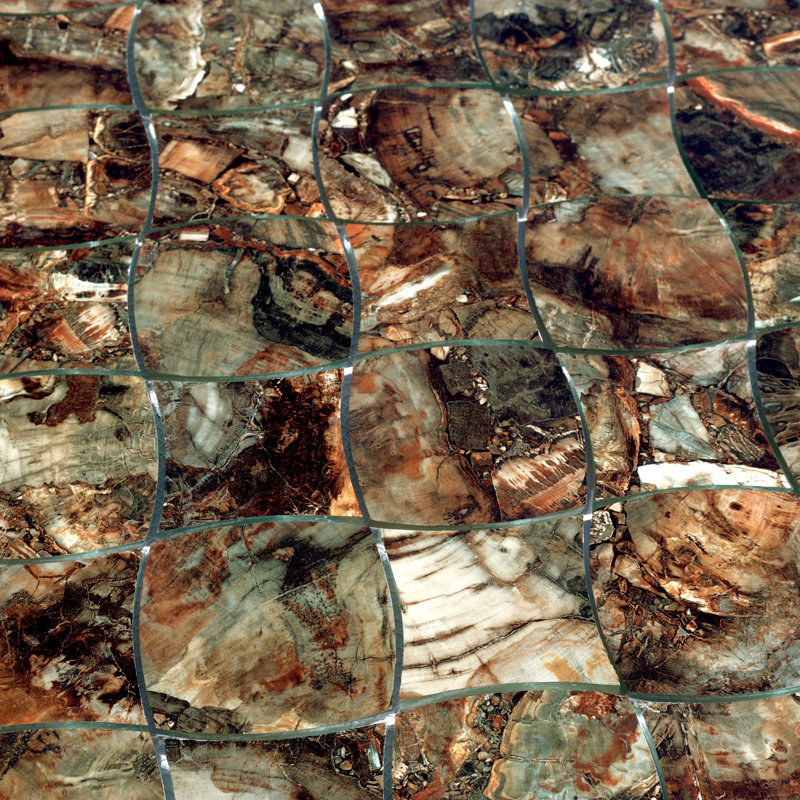 Abolos Art Deco Agate Stone 3" x 3" Glass Mosaic Tile | Perigold