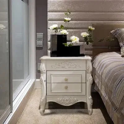 Splendor Furniture Queen Designer European Double Bed Modern Whitr ...