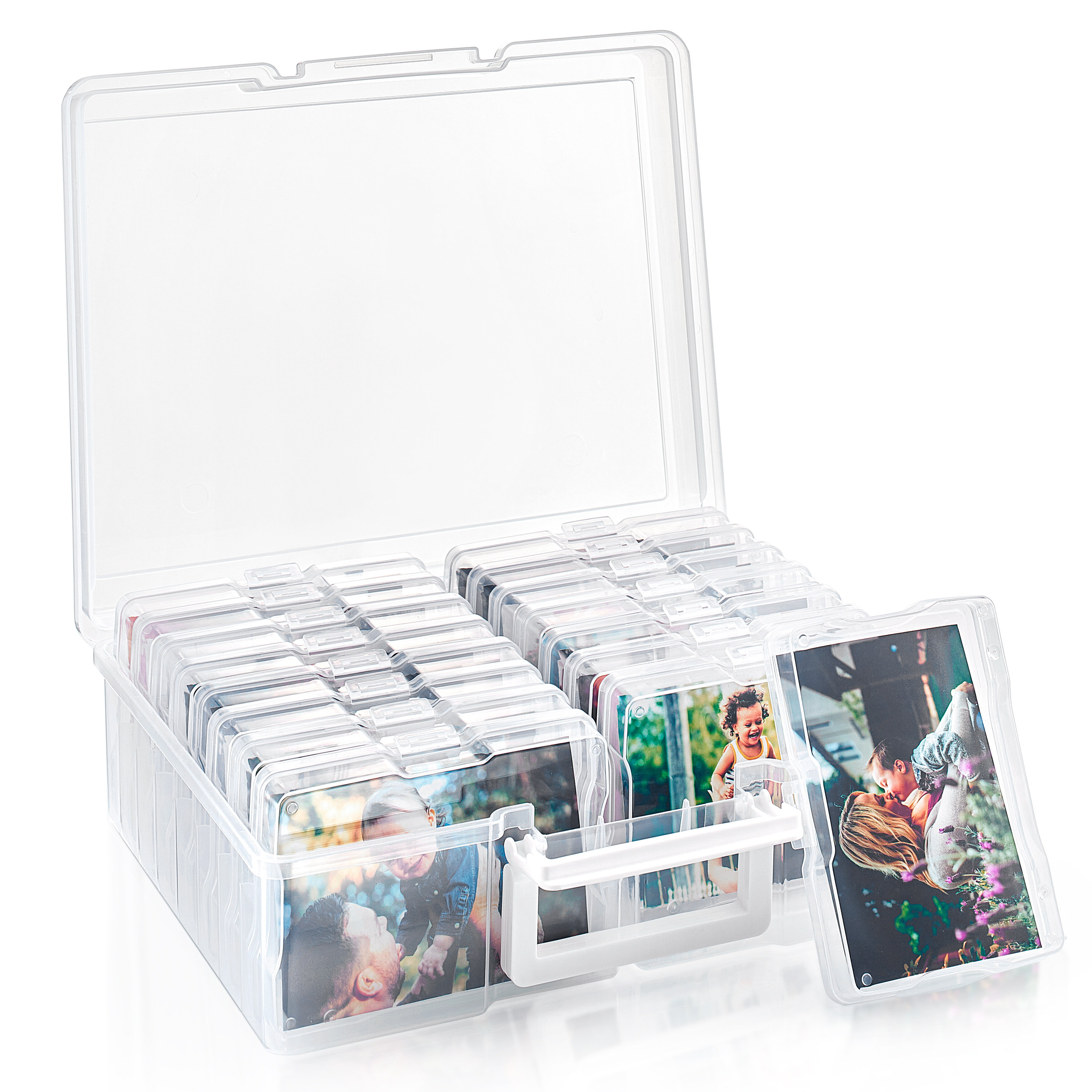 Sorbus Clear Organizer Box with 16 Cases 4" X 6" Each | Wayfair