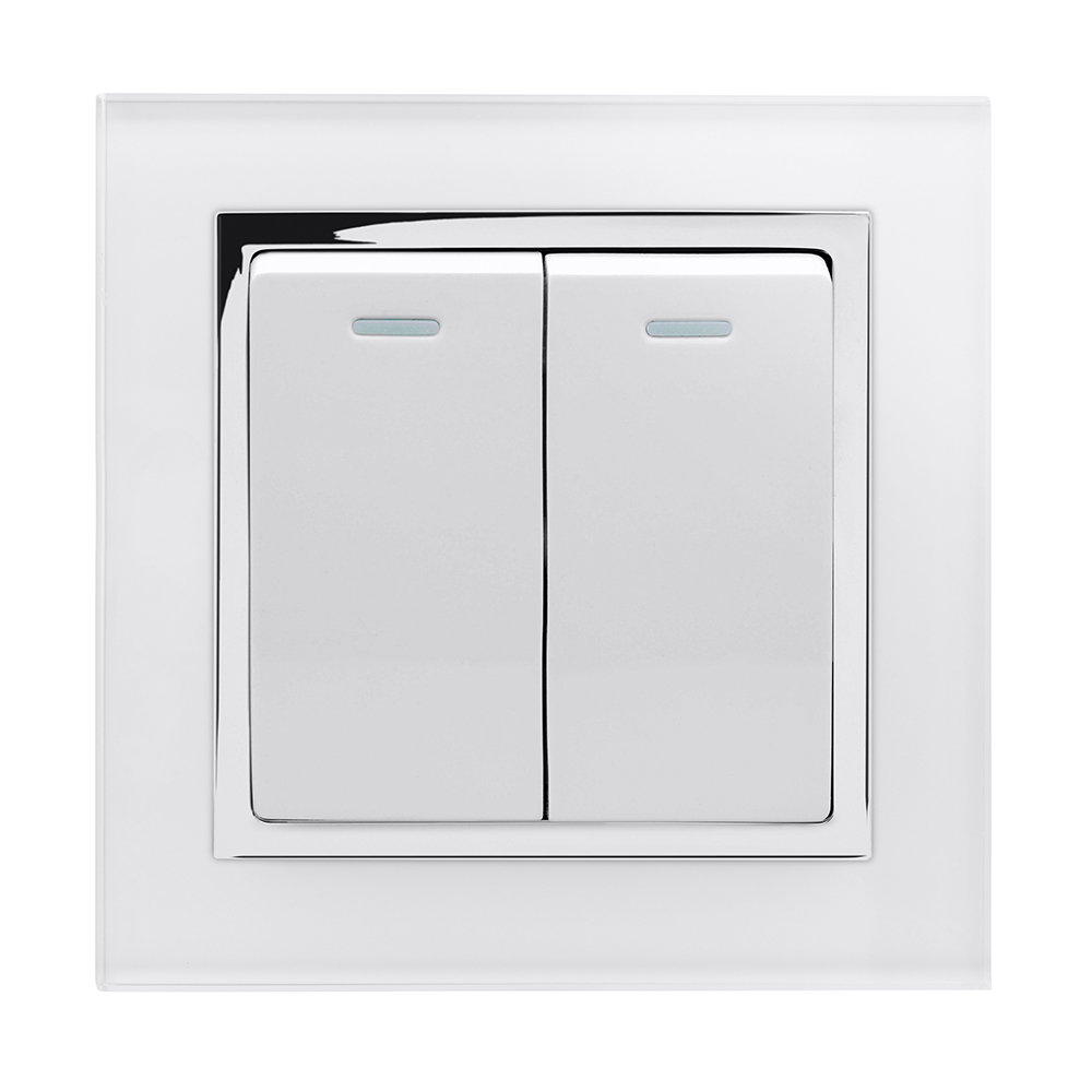 Retrotouch Crystal CT 2 Gang Rocker Light Switch Black | Wayfair.ie