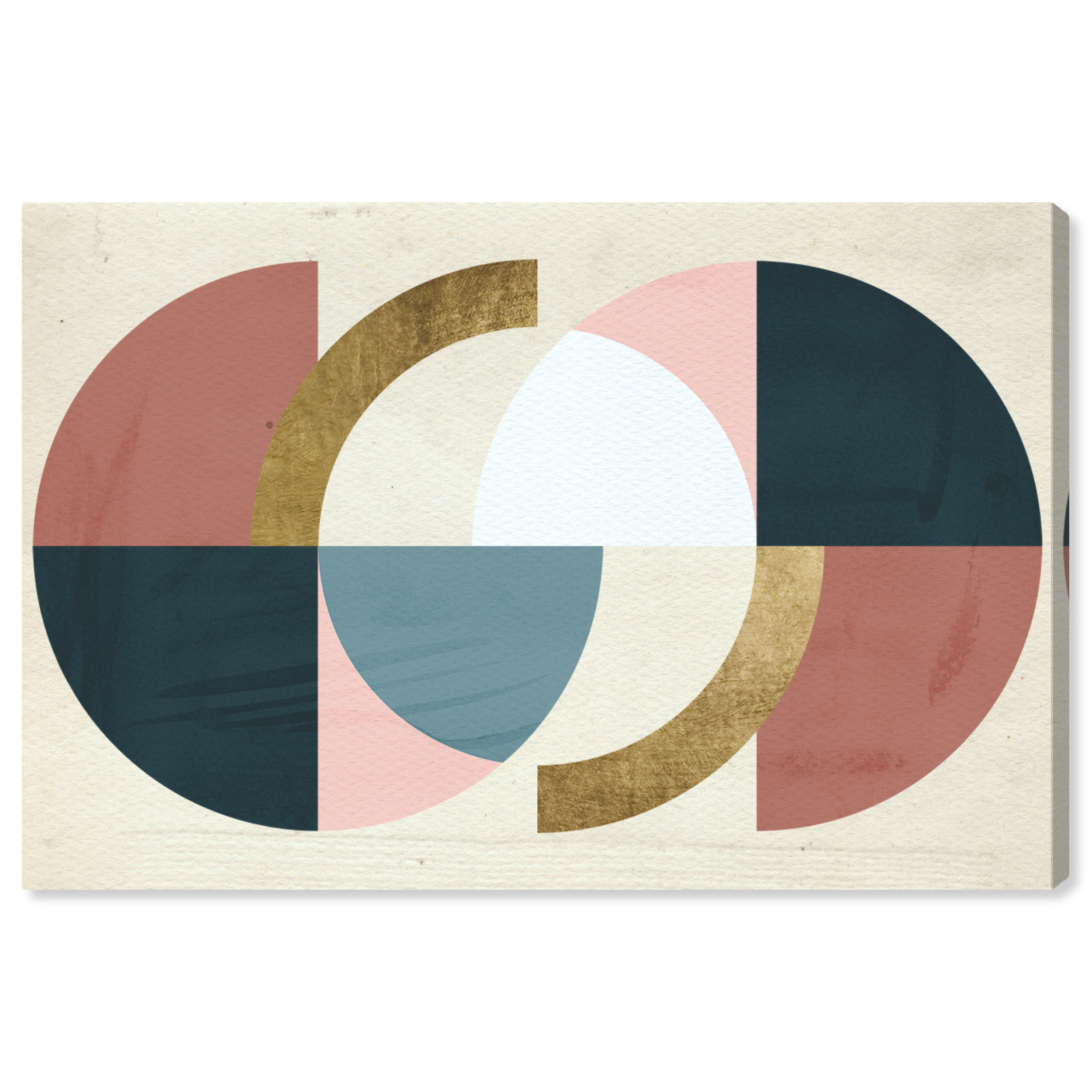 Oliver Gal Prints Rotating Puzzle Spheres Gold - Wrapped Graphic Art on ...