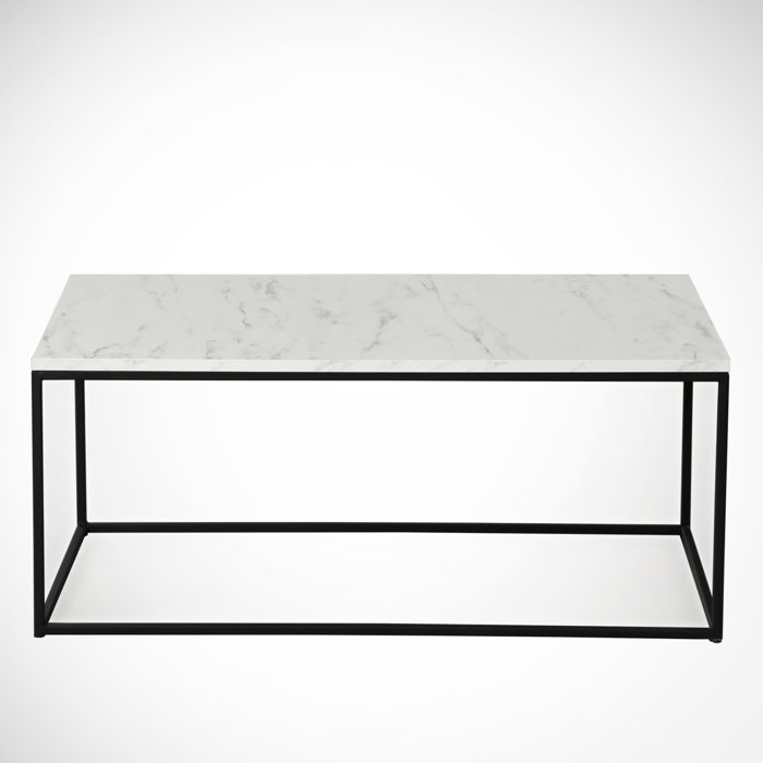 Latitude Run® Cosco Frame Rectangle Coffee Table White Marble & Reviews ...