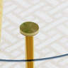 Mercer41 Modern minimalist round tempered glass table with gold metal ...