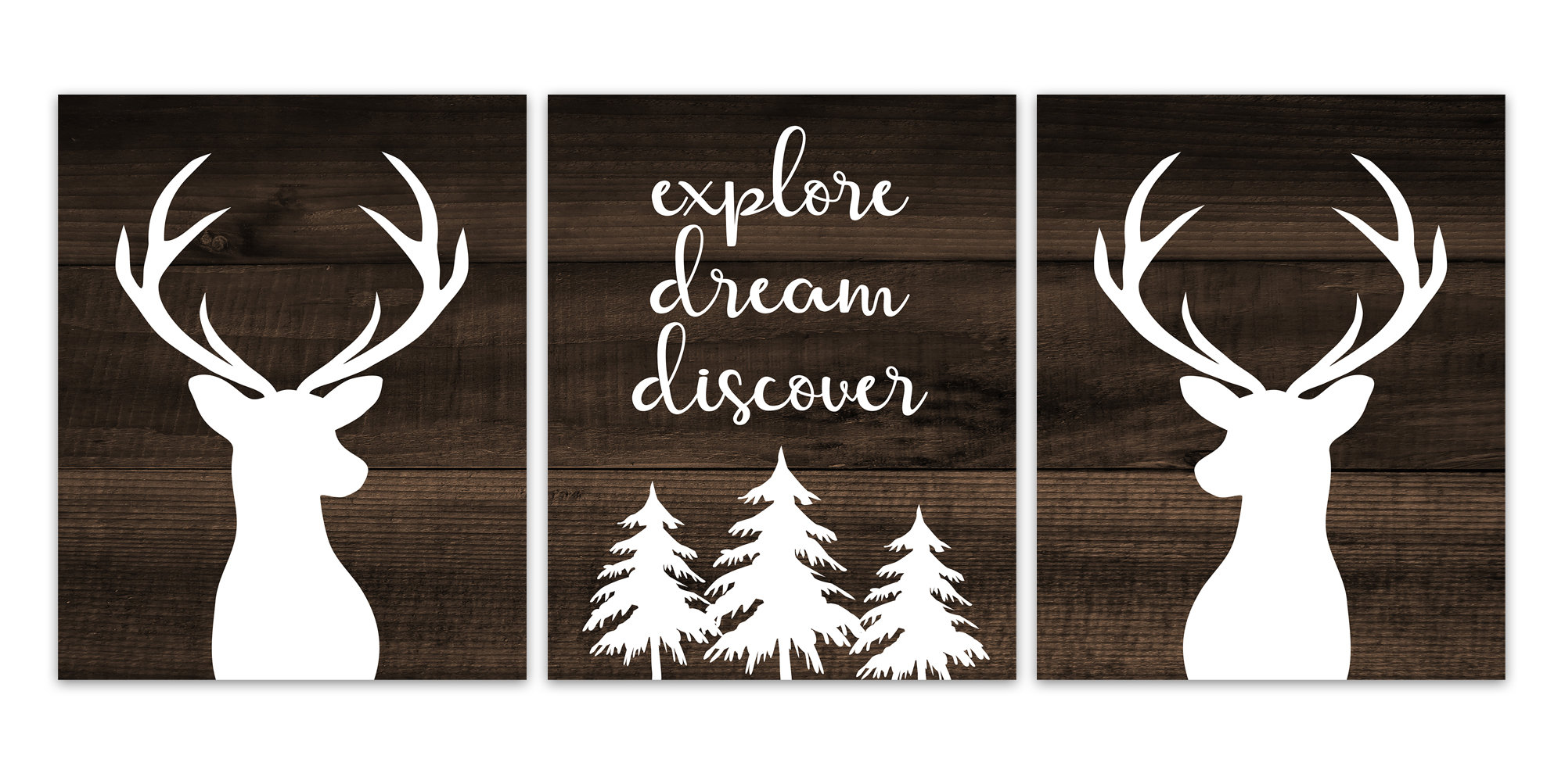 Isabelle & Max™ Embrey Light Grey/Blue Rustic Woodland 3 Piece Set Deer ...