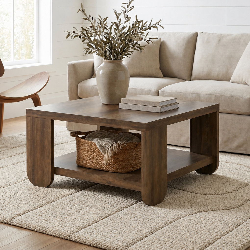 Wrought Studio™ Allyannah Modern Contemporary 31,1" Square Coffee Table ...