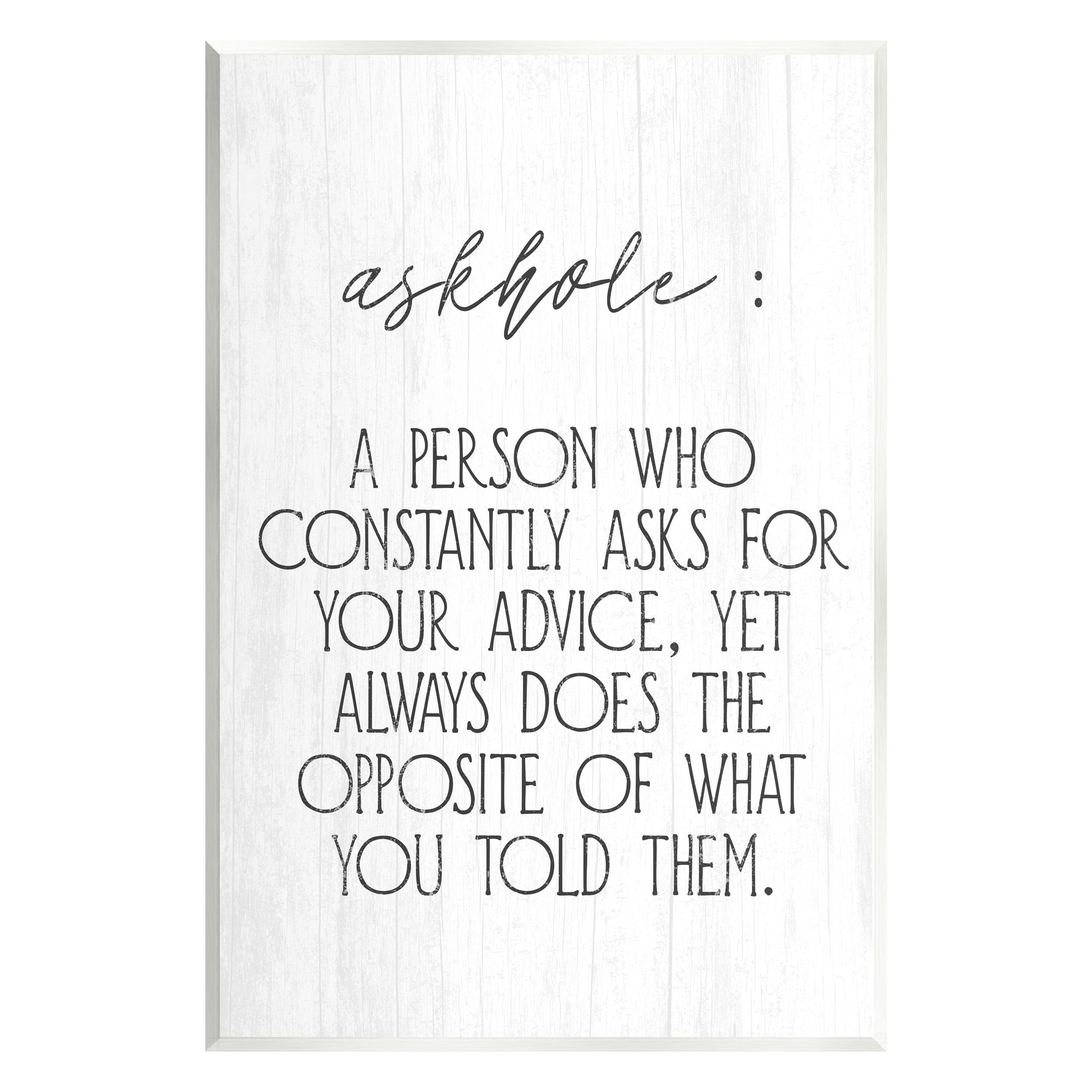 Stupell Industries Ax-330-Wood Funny Askhole Definition On MDF by Lil ...