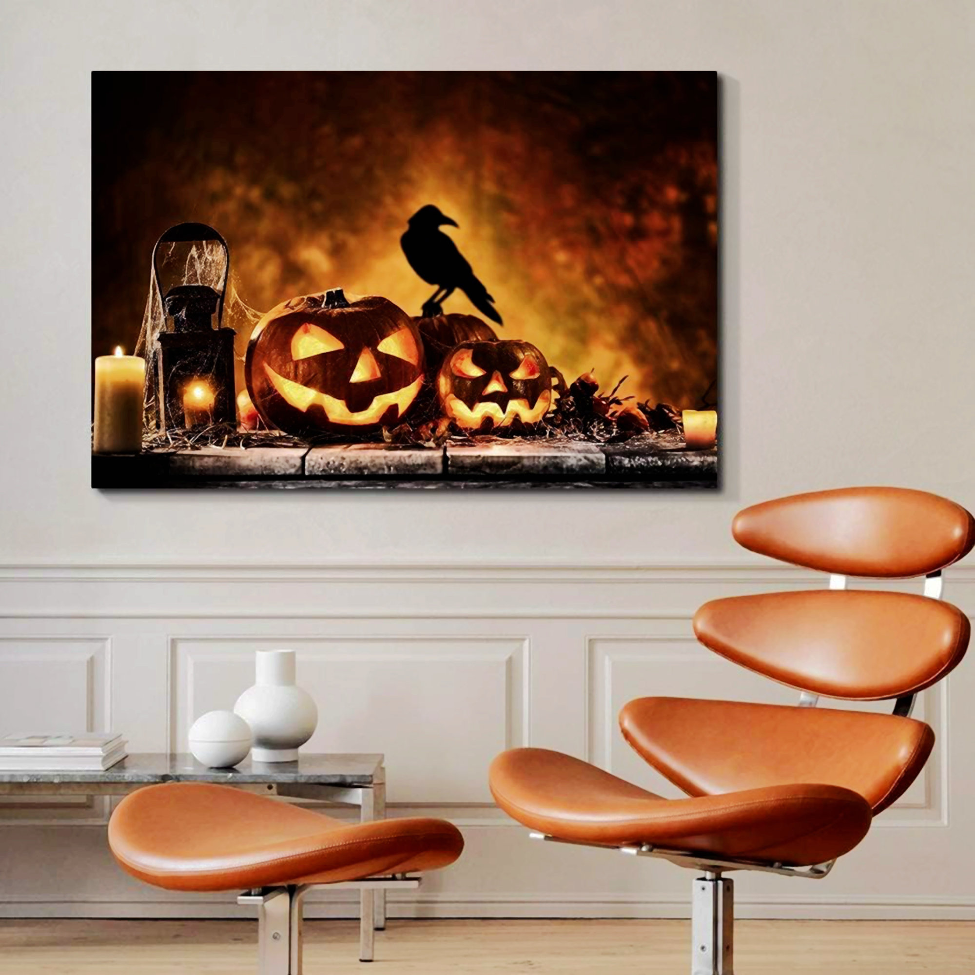 The Holiday Aisle® Halloween Framed On Canvas Print | Wayfair