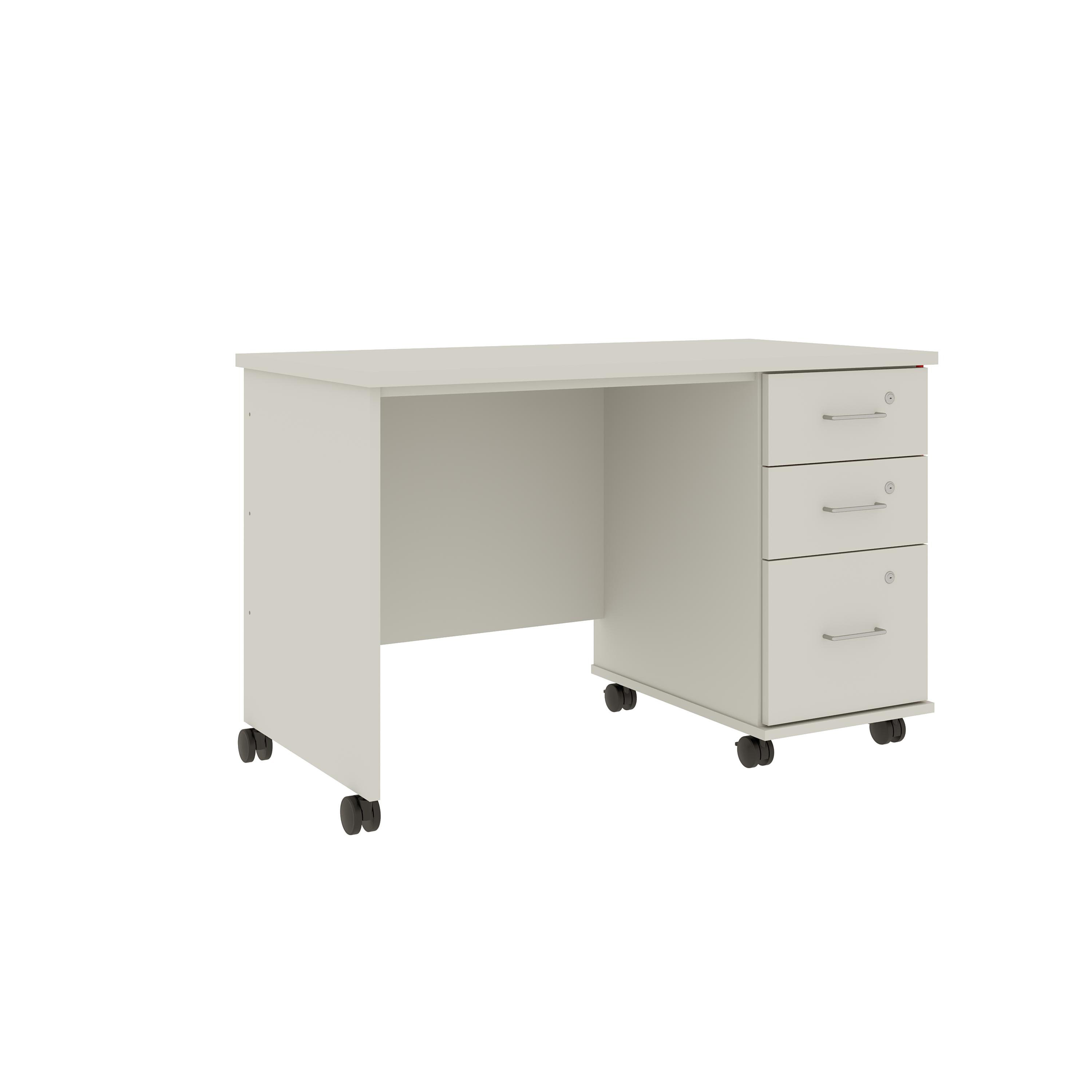 Stevens ID Systems Mobile Teacher Desk With BBF Locking Storage Drawers ...