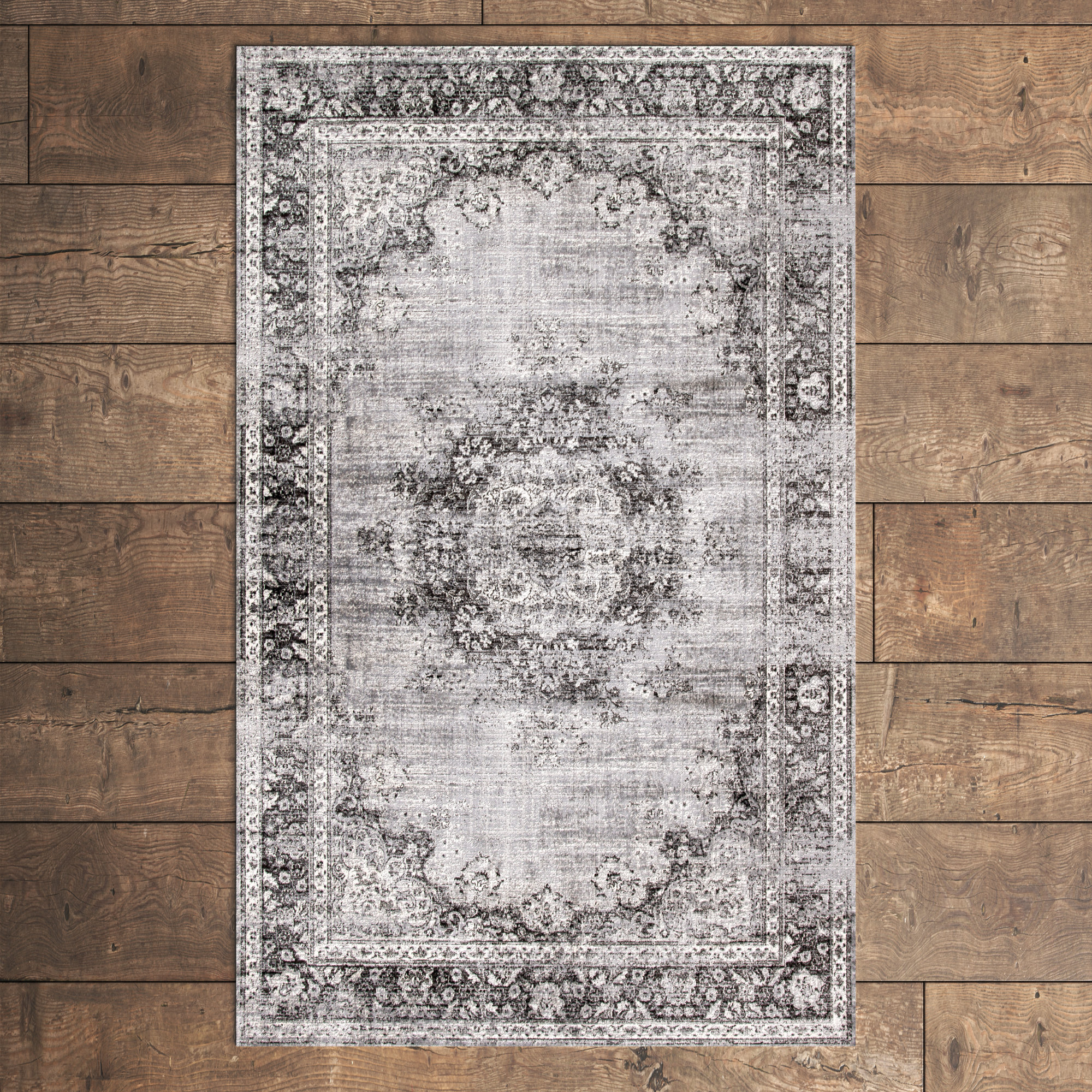 Williston Forge Iardella Oriental Charcoal/Gray Area Rug & Reviews ...