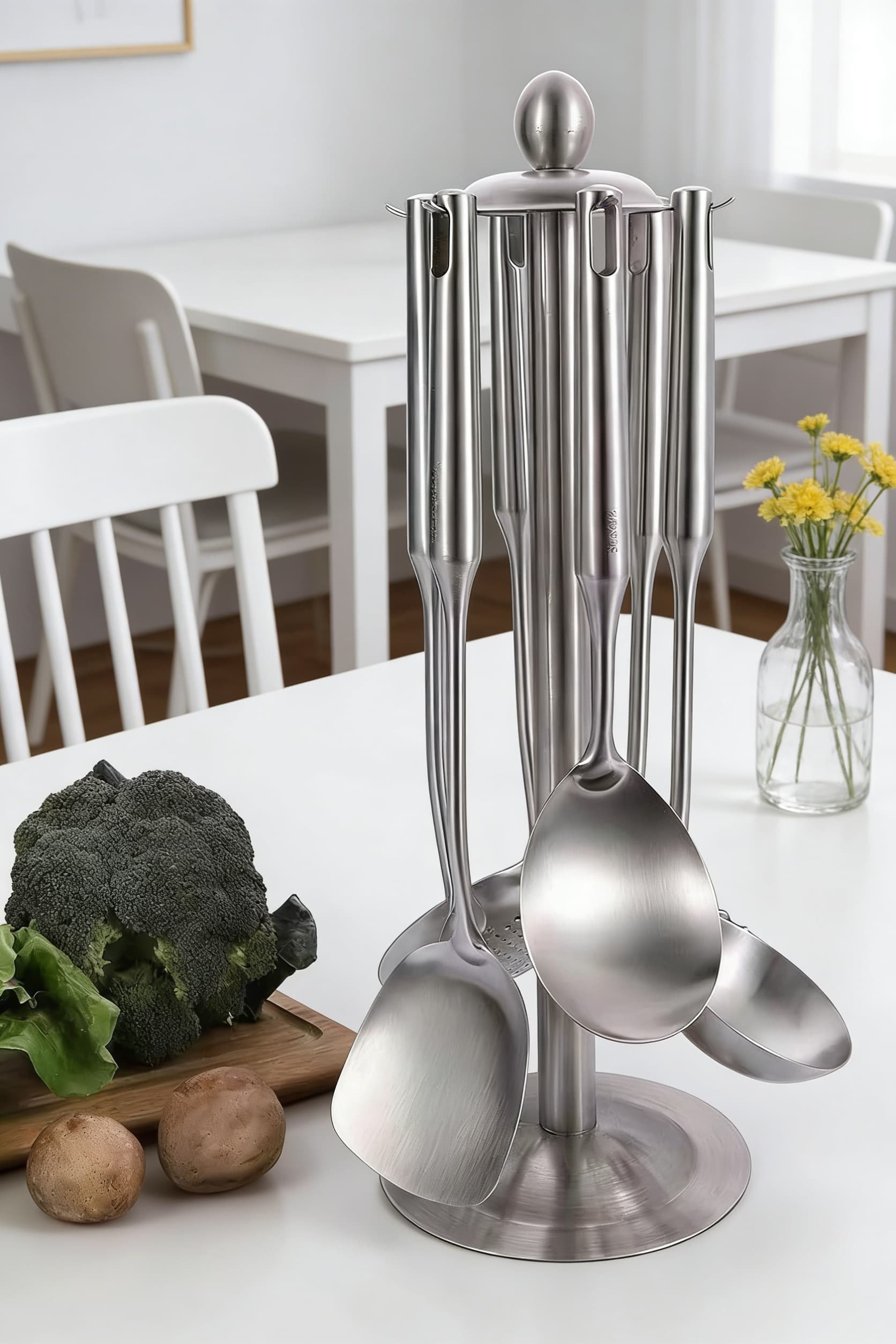 cangbaoge Professional 7-Piece Stainless Steel Kitchen Utensil Set With ...