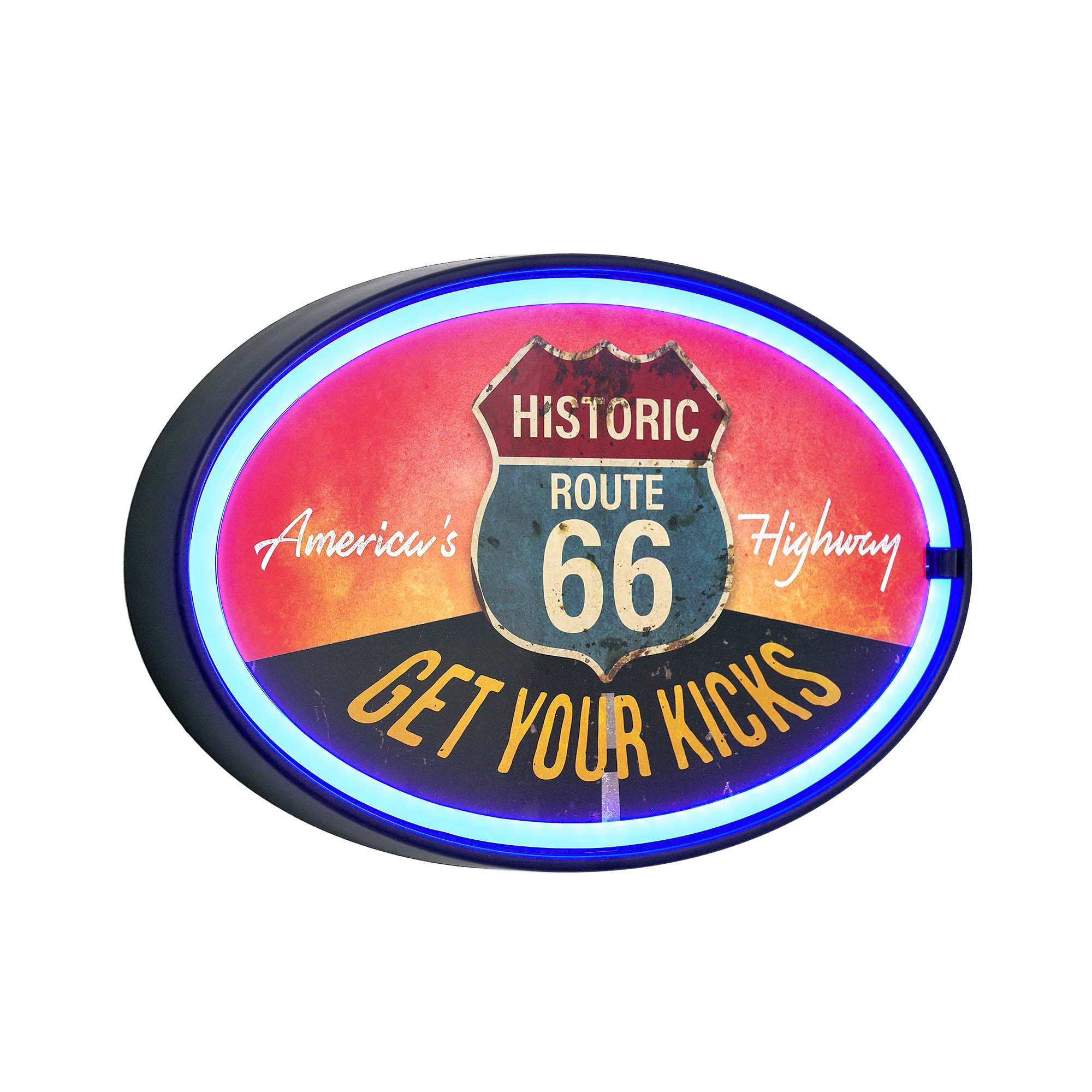 Trinx American Art Decor Historic Route 66 Oval Neon Rope Bar Sign - 16 ...