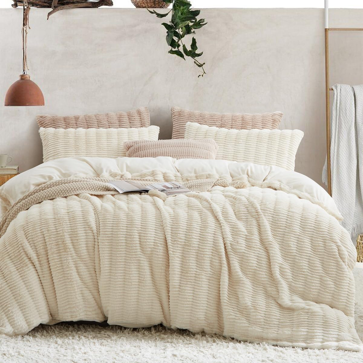 Nayoroom Plush Bedding Queen Size Fluffy Long Hair Faux Fur Winter ...