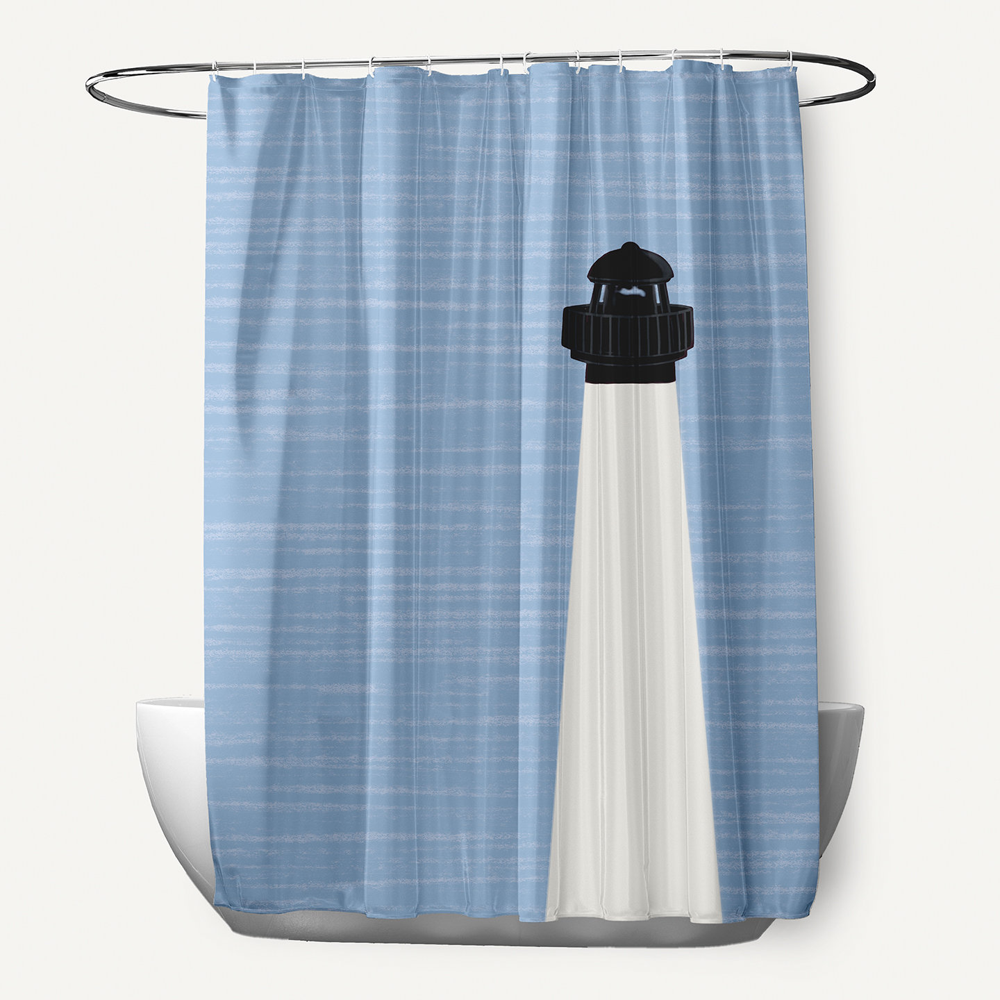 Breakwater Bay Light House Geometric Print Single Shower Curtain | Wayfair