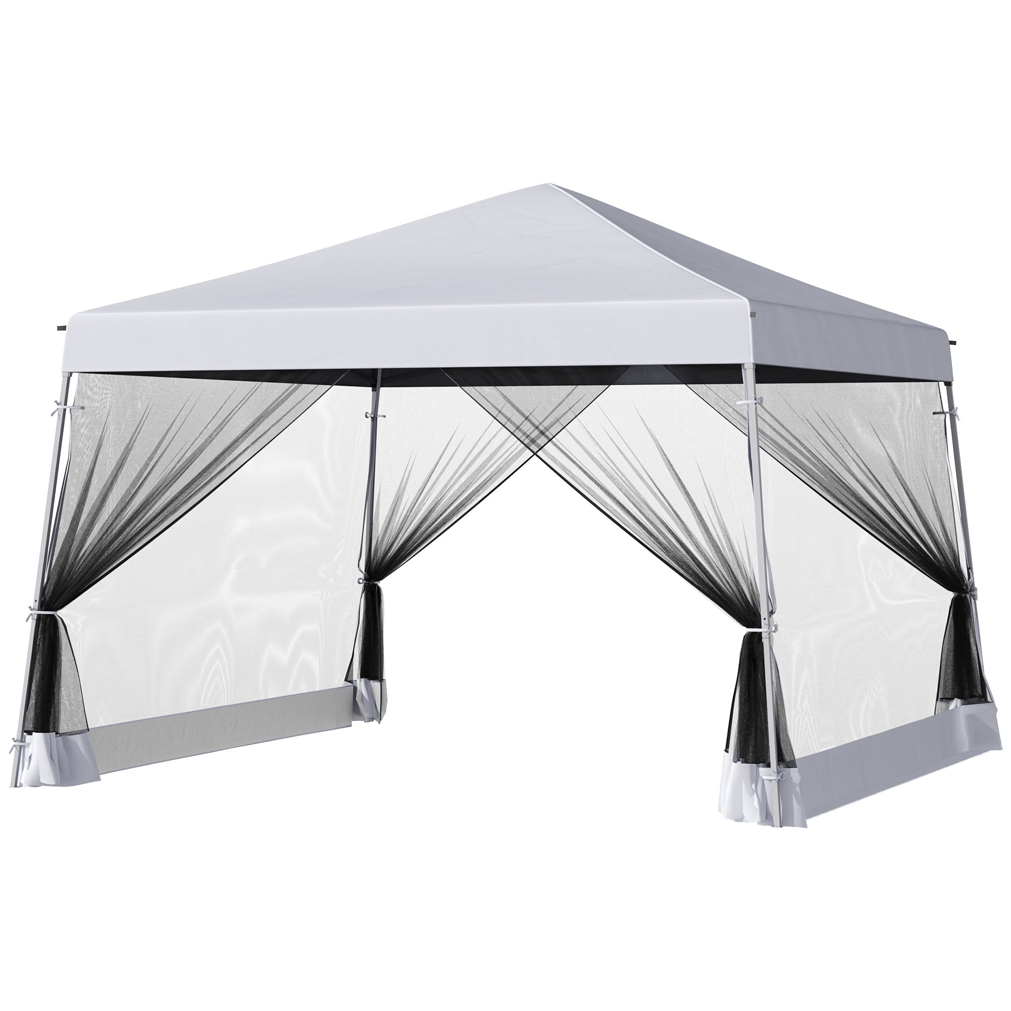 SHANRUGUOJI Outsunny Slant Leg Pop Up Canopy Tent With Netting And ...