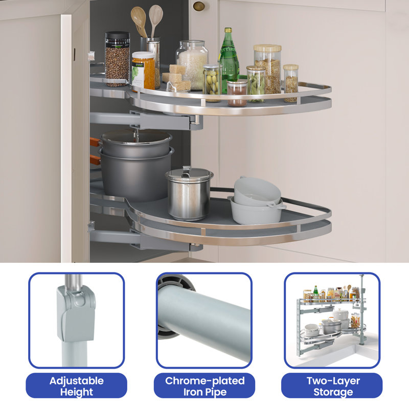 Rebrilliant Nyleen Stainless Steel Blind Corner Cabinet Organizer ...