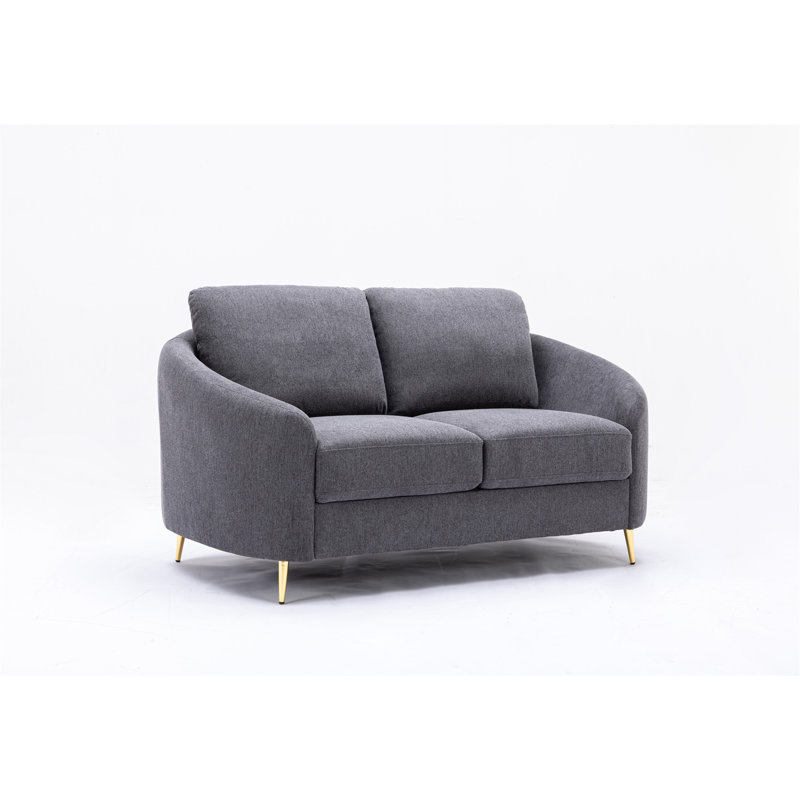 Inbox Zero Mozel Linen 60'' Reception Loveseat | Wayfair