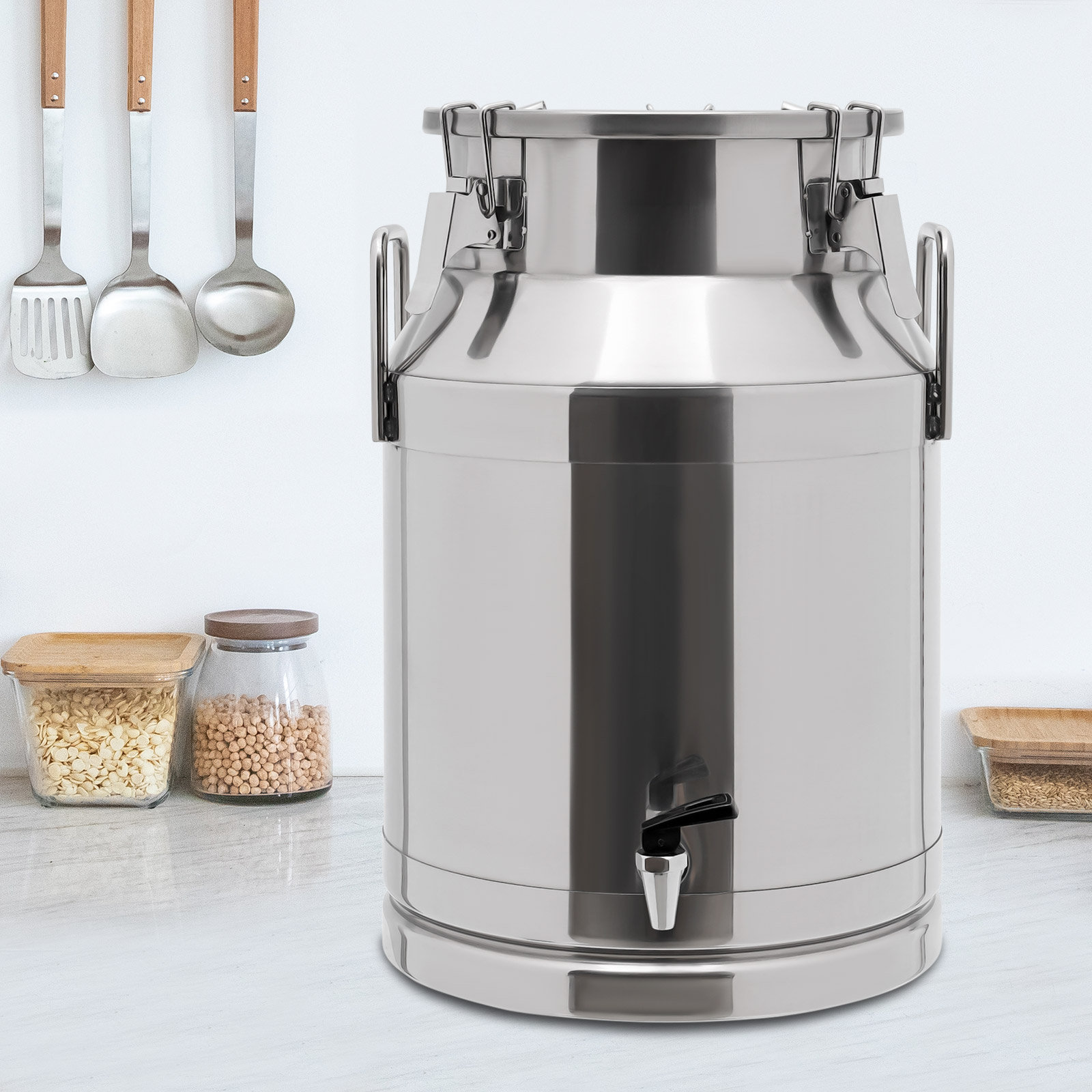 Prep & Savour Desaray Stainless Steel Sealed Bucket Milk Can | Wayfair