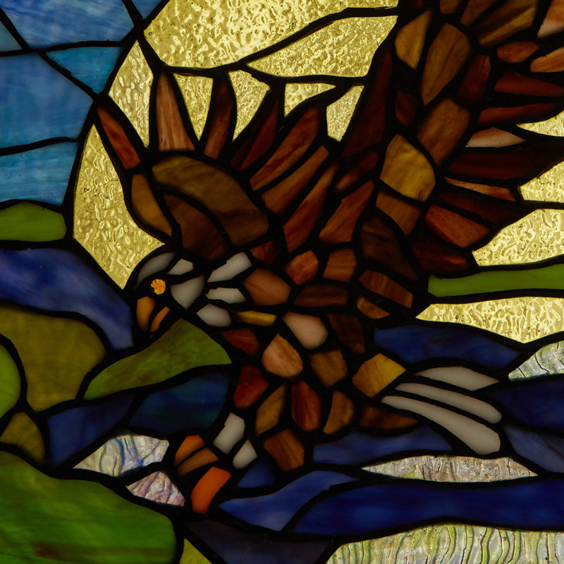 Millwood Pines 14"H Bald Eagle Stained Glass Window Panel & Reviews ...