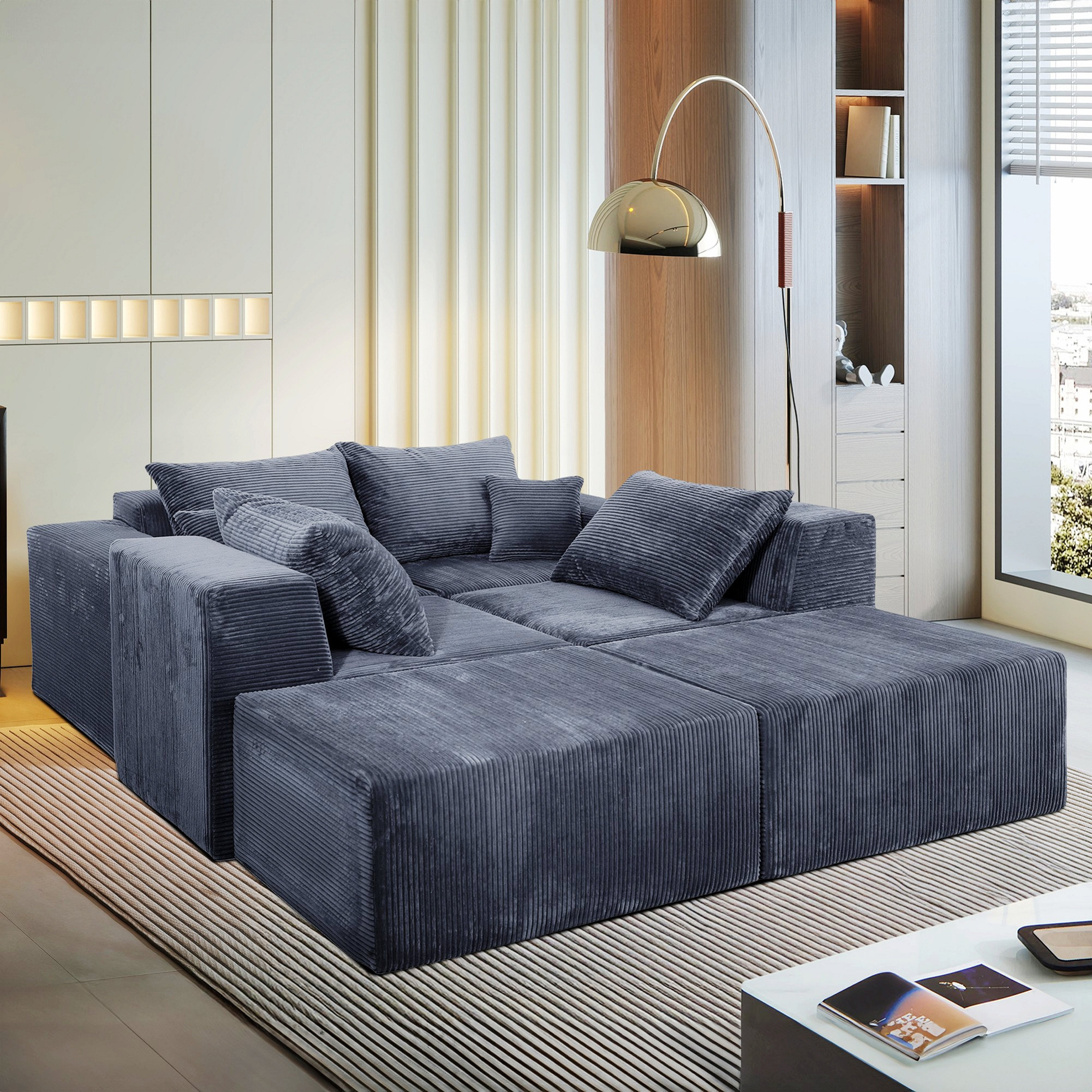 Everly Quinn Modular U-Shaped Sectional Sofa For Living Room - Wayfair ...