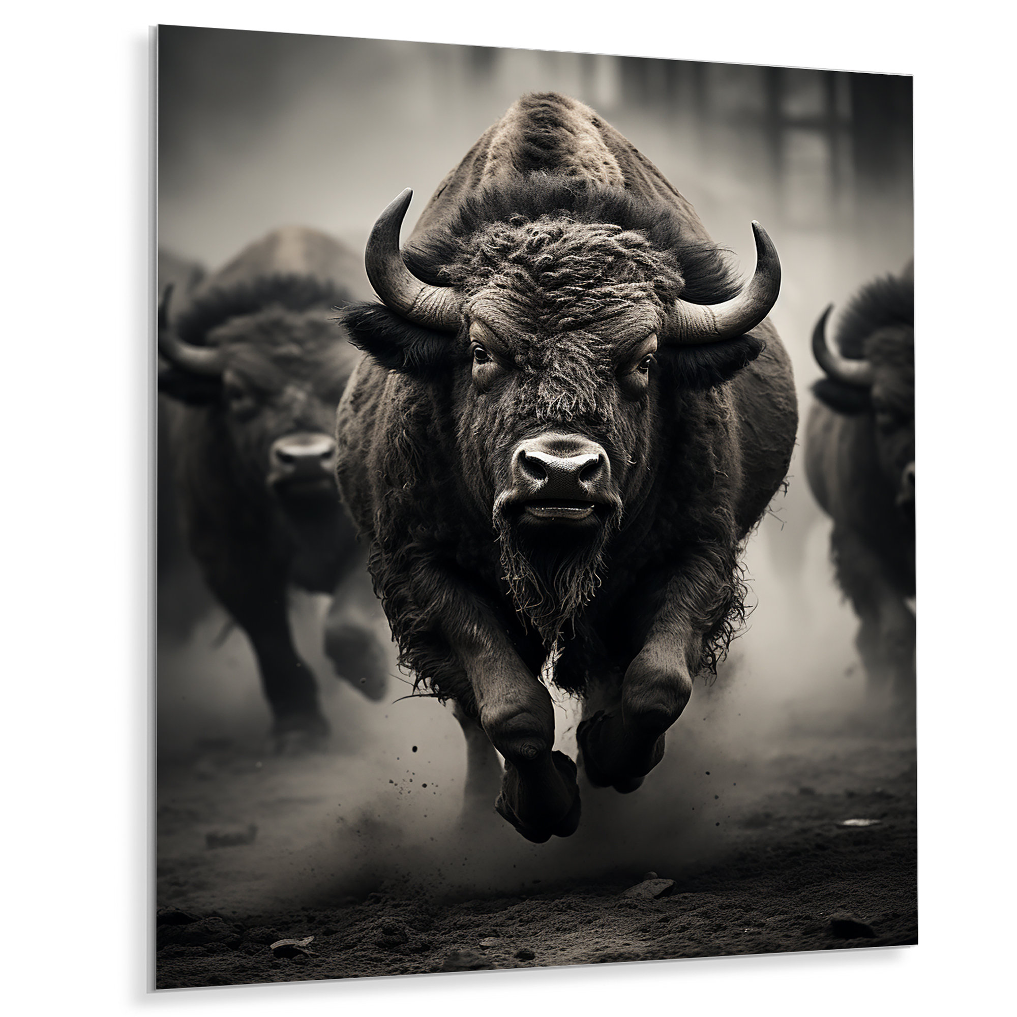 Union Rustic Bison Harmony In Motion - Animals Bison Metal Wall Decor ...