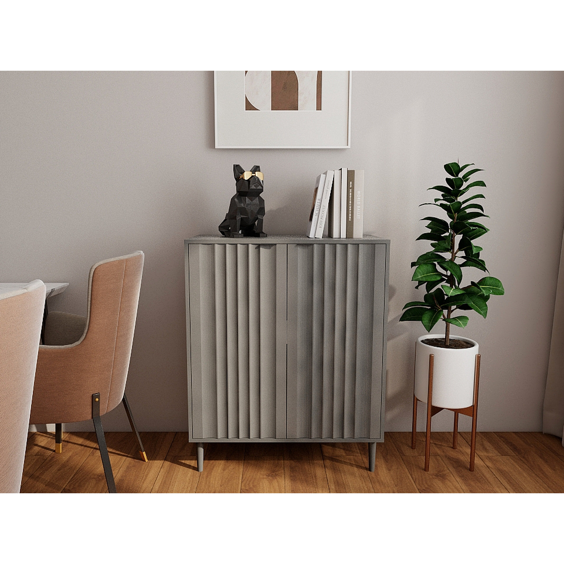 Latitude Run® Sideboard Cabinet With Gold Handles For Kitchen And ...