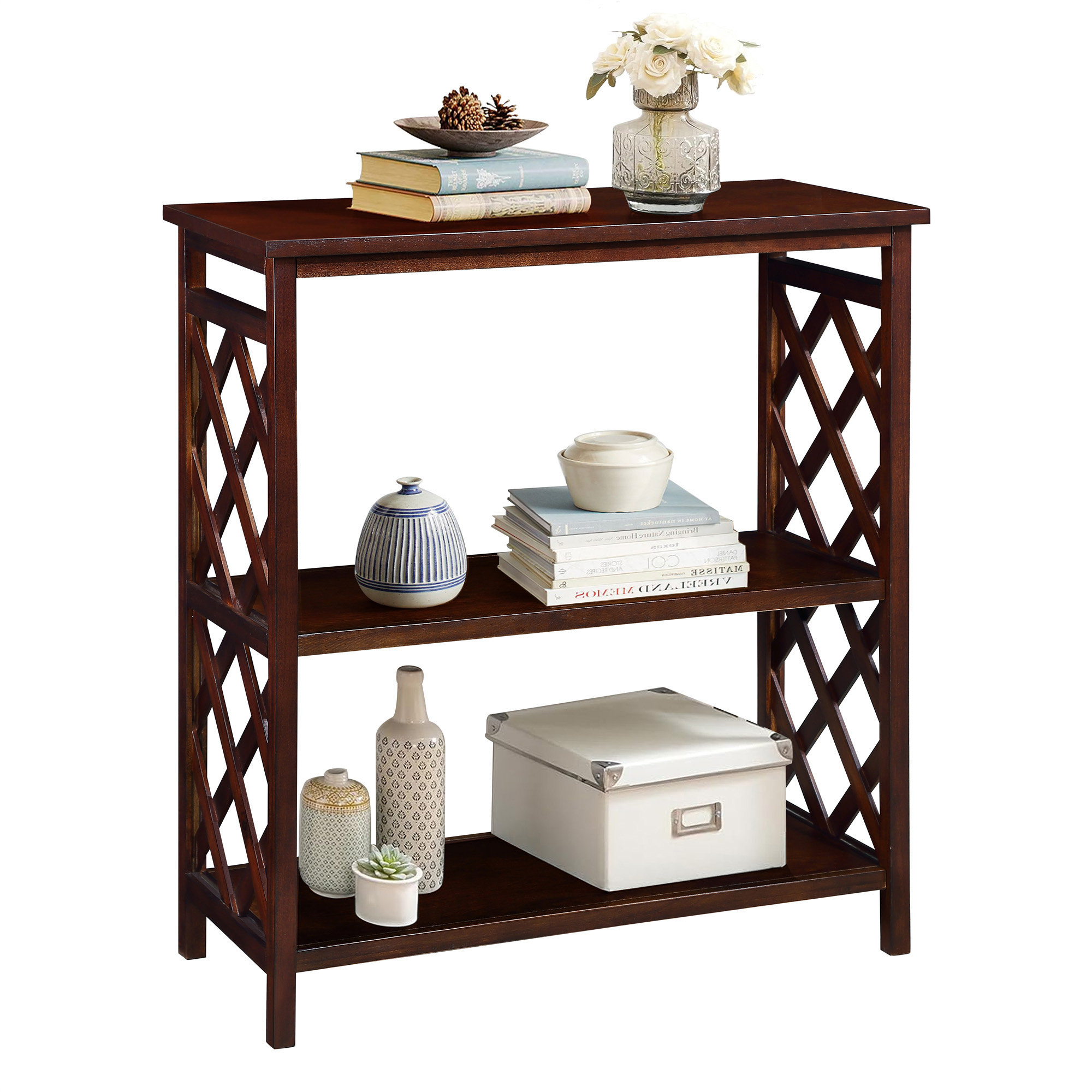 Ophelia & Co. Console Table 3-Tier With Storage Shelves,Open Bookshelf ...