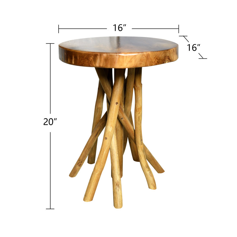Millwood Pines Brishaun Solid Wood Abstract End Table & Reviews | Wayfair