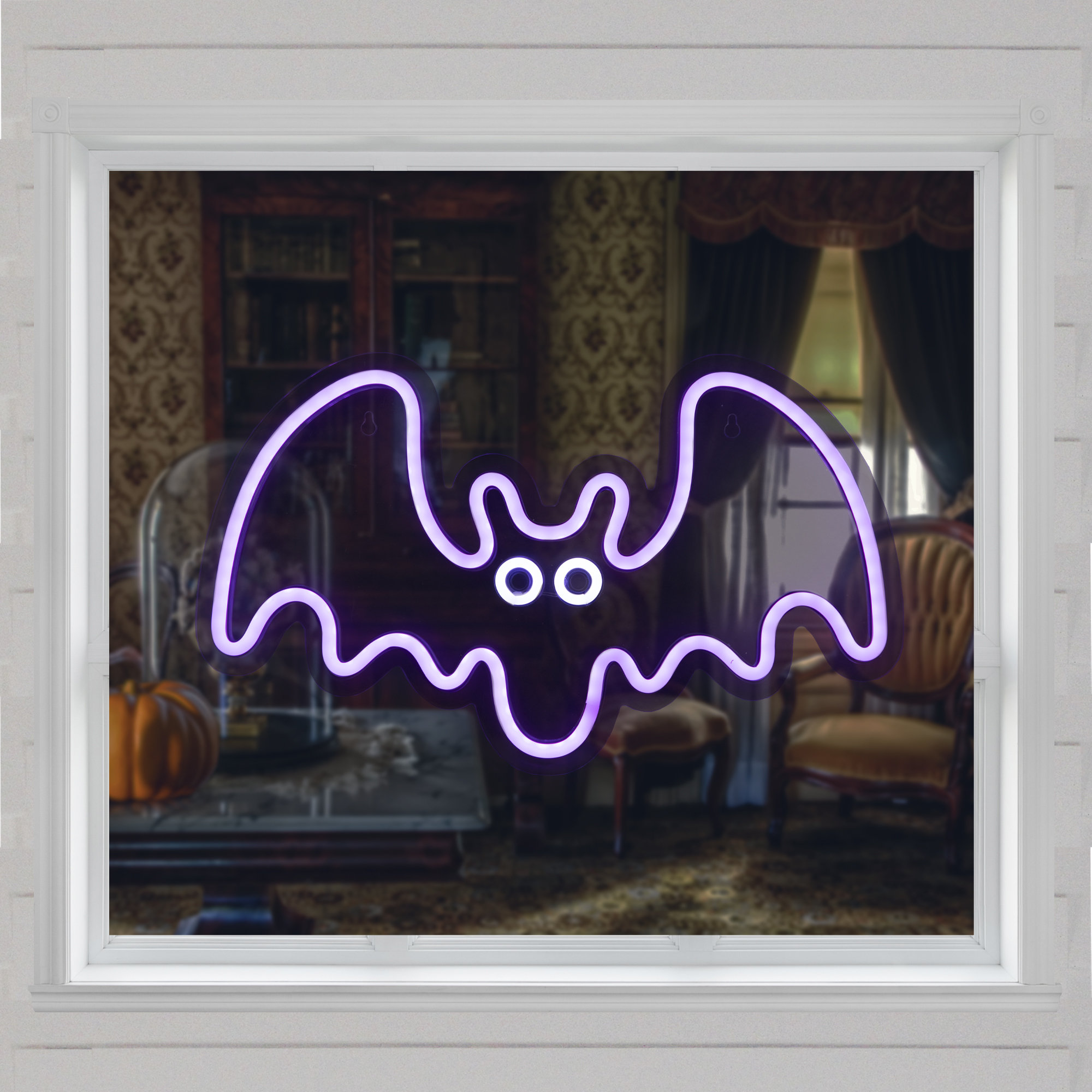 Northlight Seasonal 15" Purple LED Lighted Neon Style Purple Bat ...