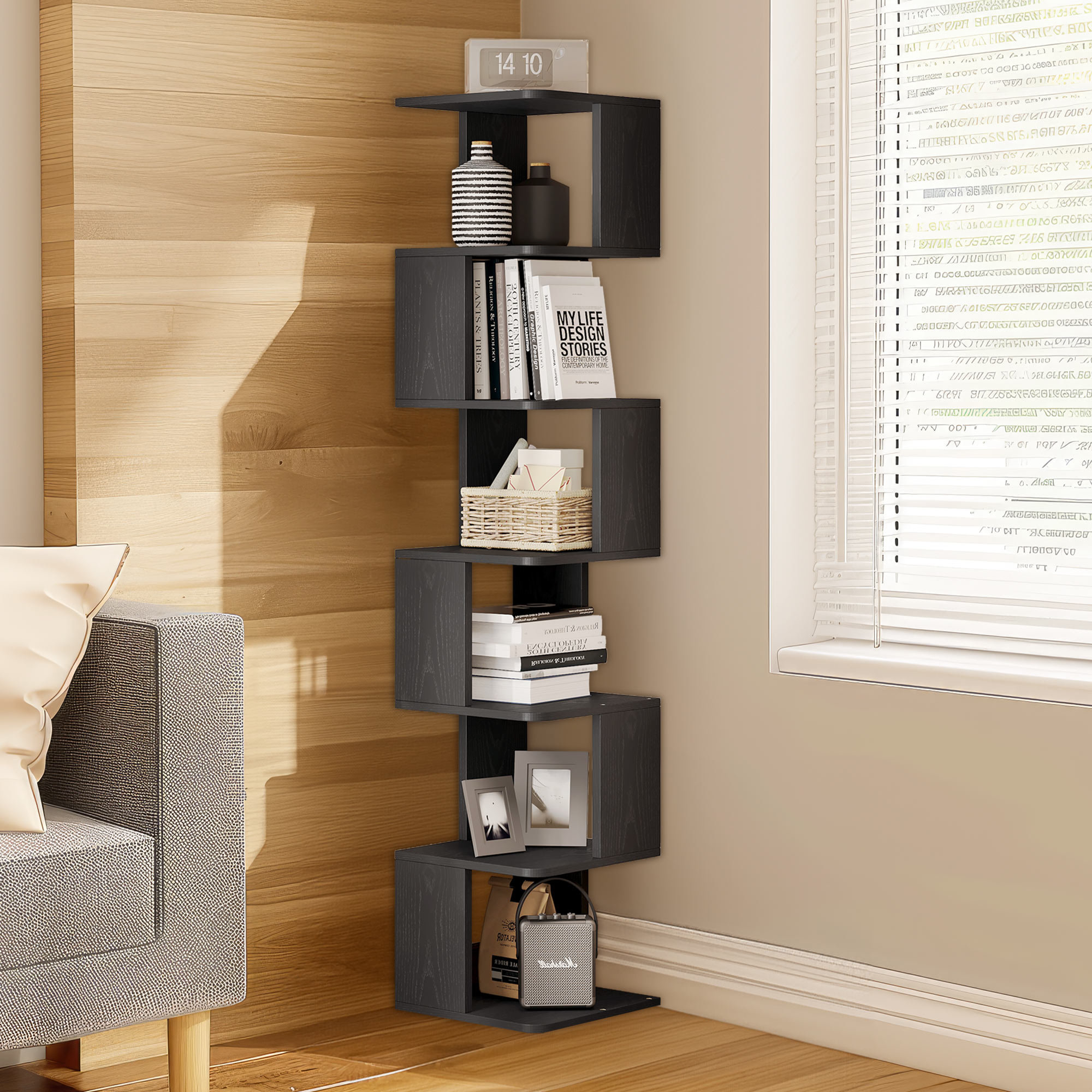Wrought Studio™ Ashanti Geometric Bookcase & Reviews | Wayfair