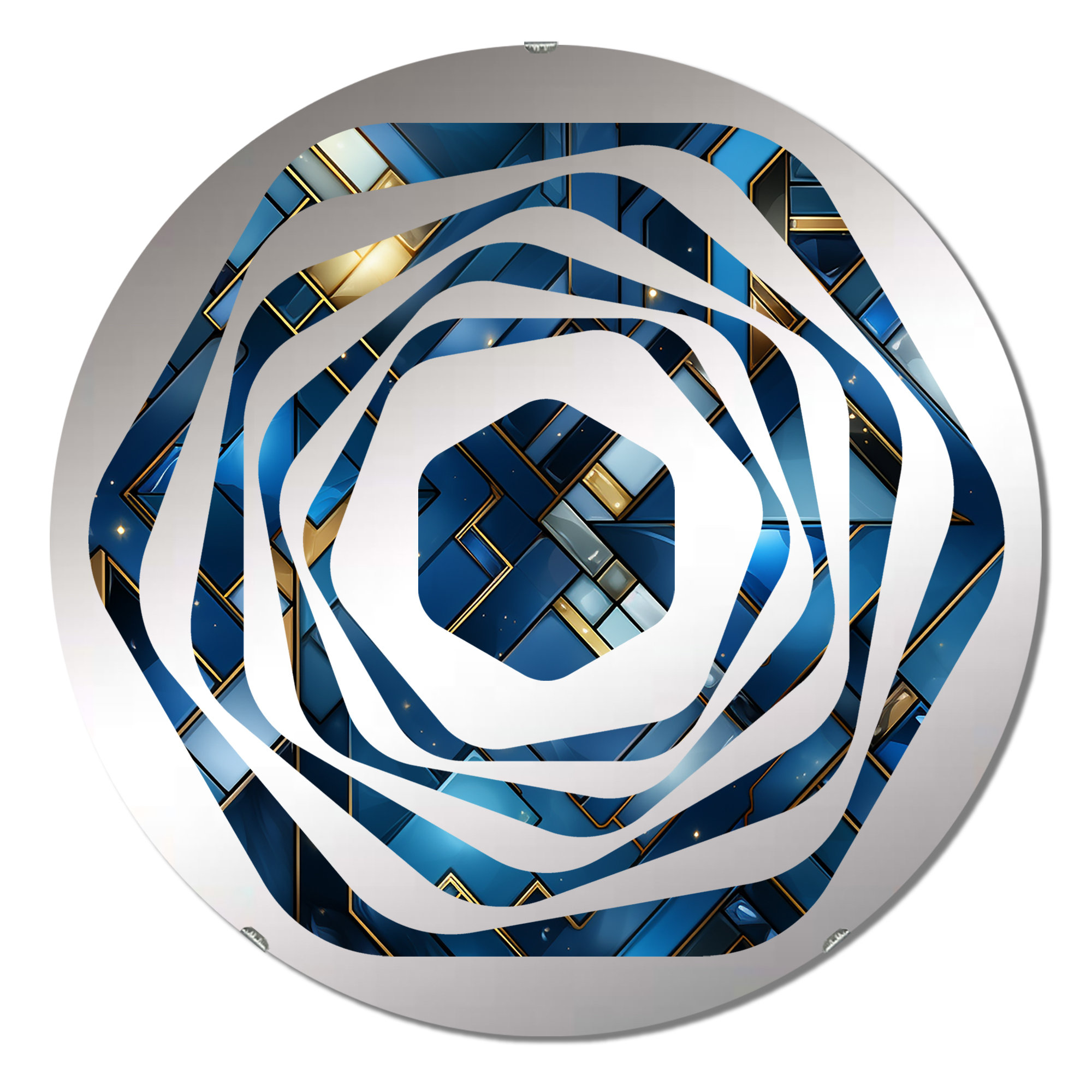 Design Art Ethereal Blue Intersections Mosaic Pattern - Amorphe ...